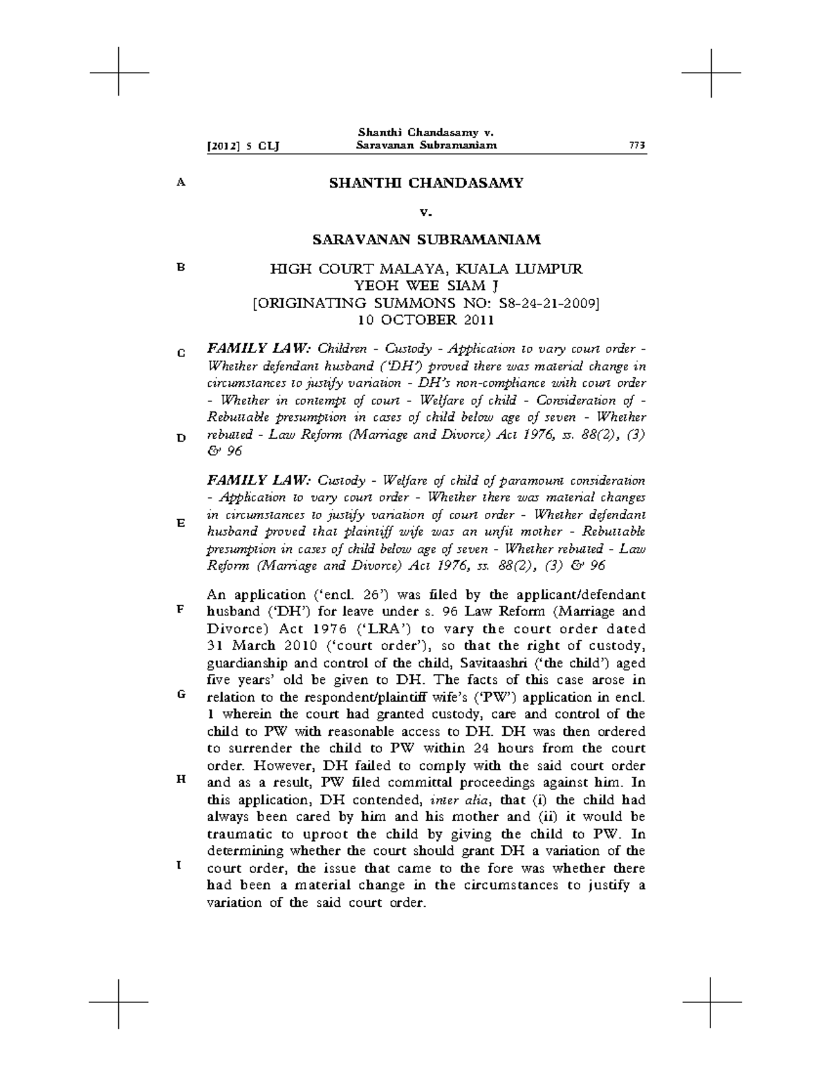 Shanthi Chandasamy v. Saravanan Subramaniam [2012 ] 5 CLJ 773 - Copy ...