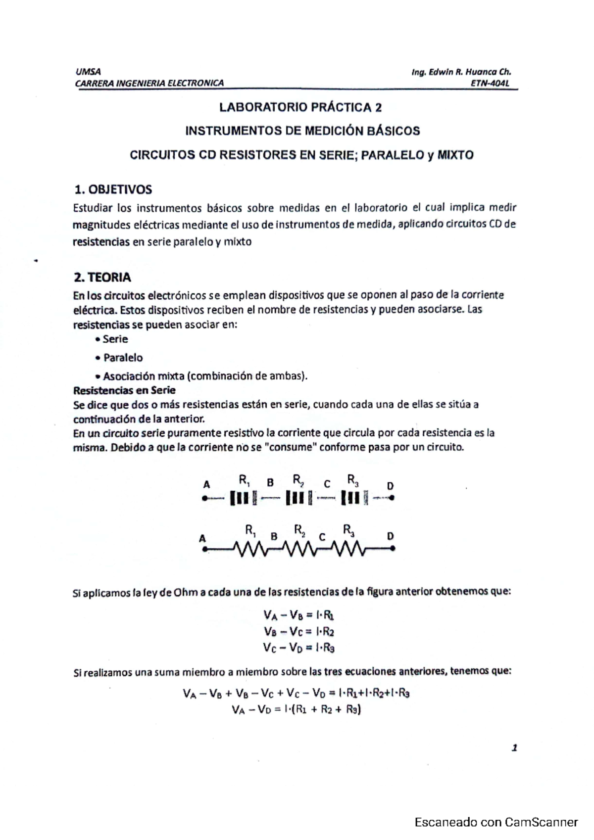Guía laboratorio 2 de mediciones - Mediciones Eléctricas - Studocu