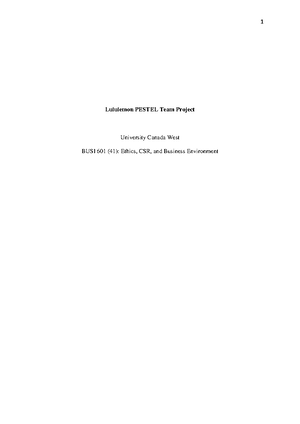 Sample Individual Report - Analysis of ................... University ...