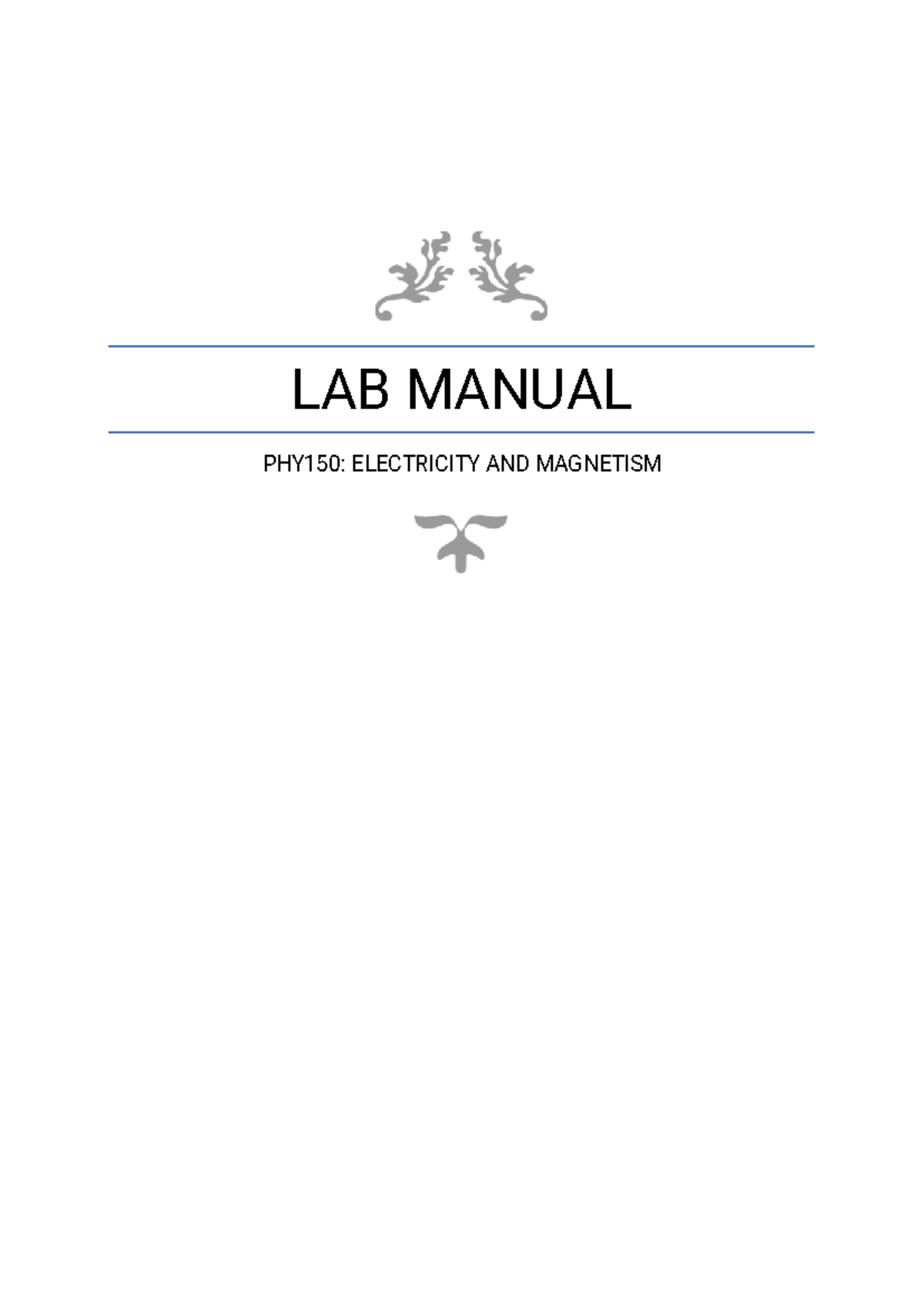 LAB Manual PHY150 240325 103547 - LABMANUAL PHY 150 ...