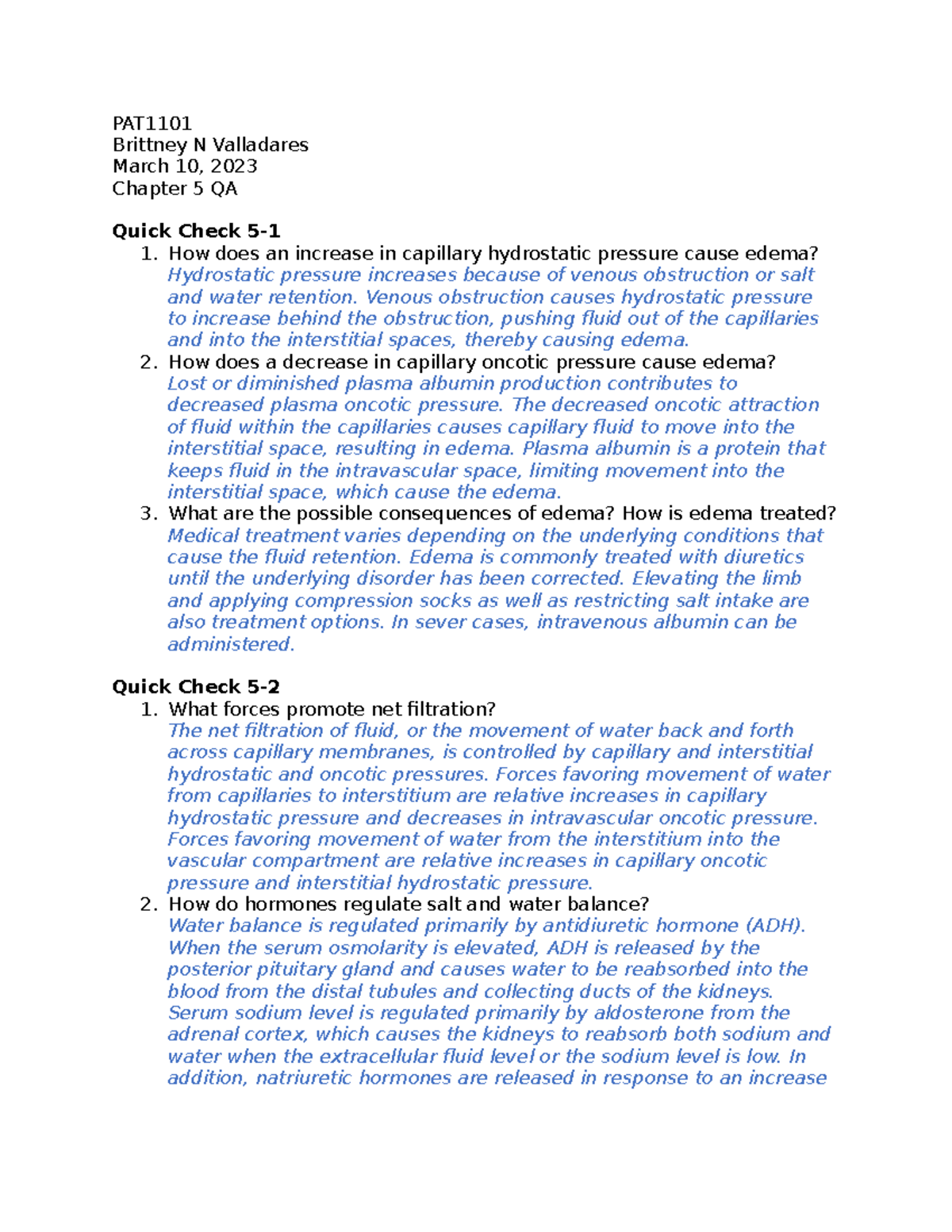Chapter 5 QA - PAT Brittney N Valladares March 10, 2023 Chapter 5 QA Quick Check 5- 1. How does ...