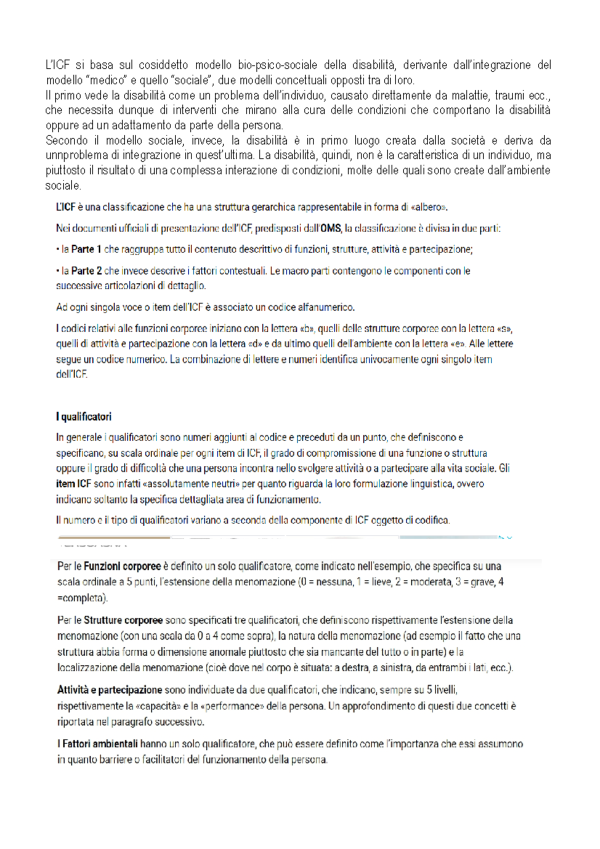 Appunti Bagnariol - L’ICF si basa sul cosiddetto modello bio-psico ...