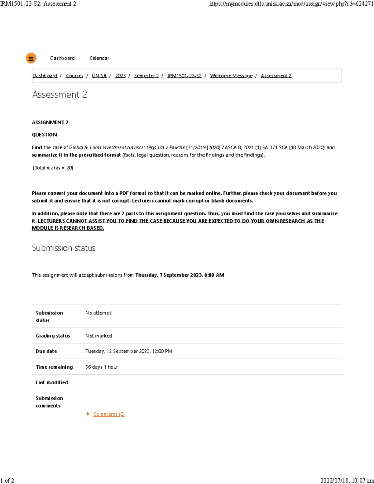 IRM 2 - assignment - Assessment 2 ASSIGNMENT 2 QUESTION Find the case of Global & Local - Studocu