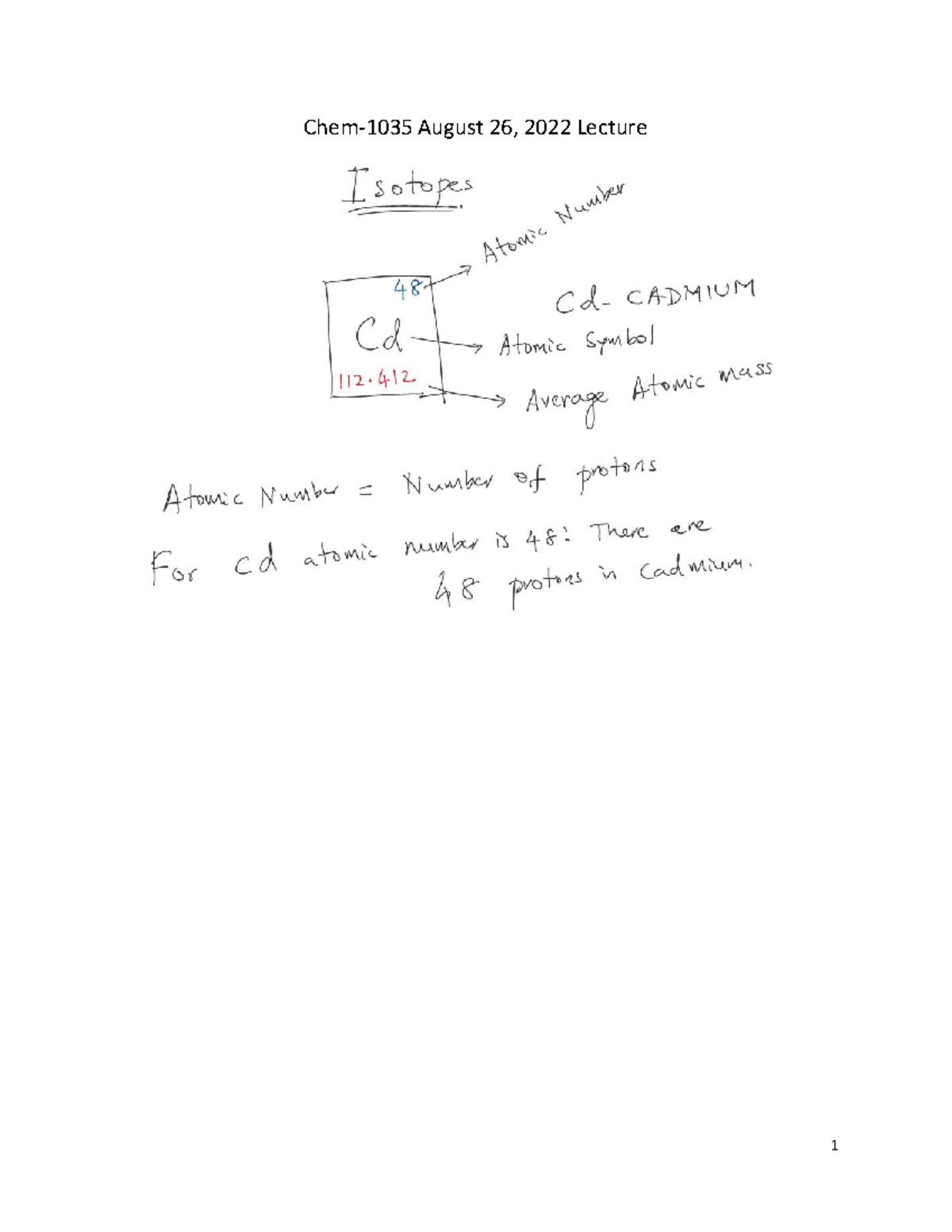 Chem-1035 26th August Class Lecture - CHEM 1035 - Chem-1035 August 26 ...
