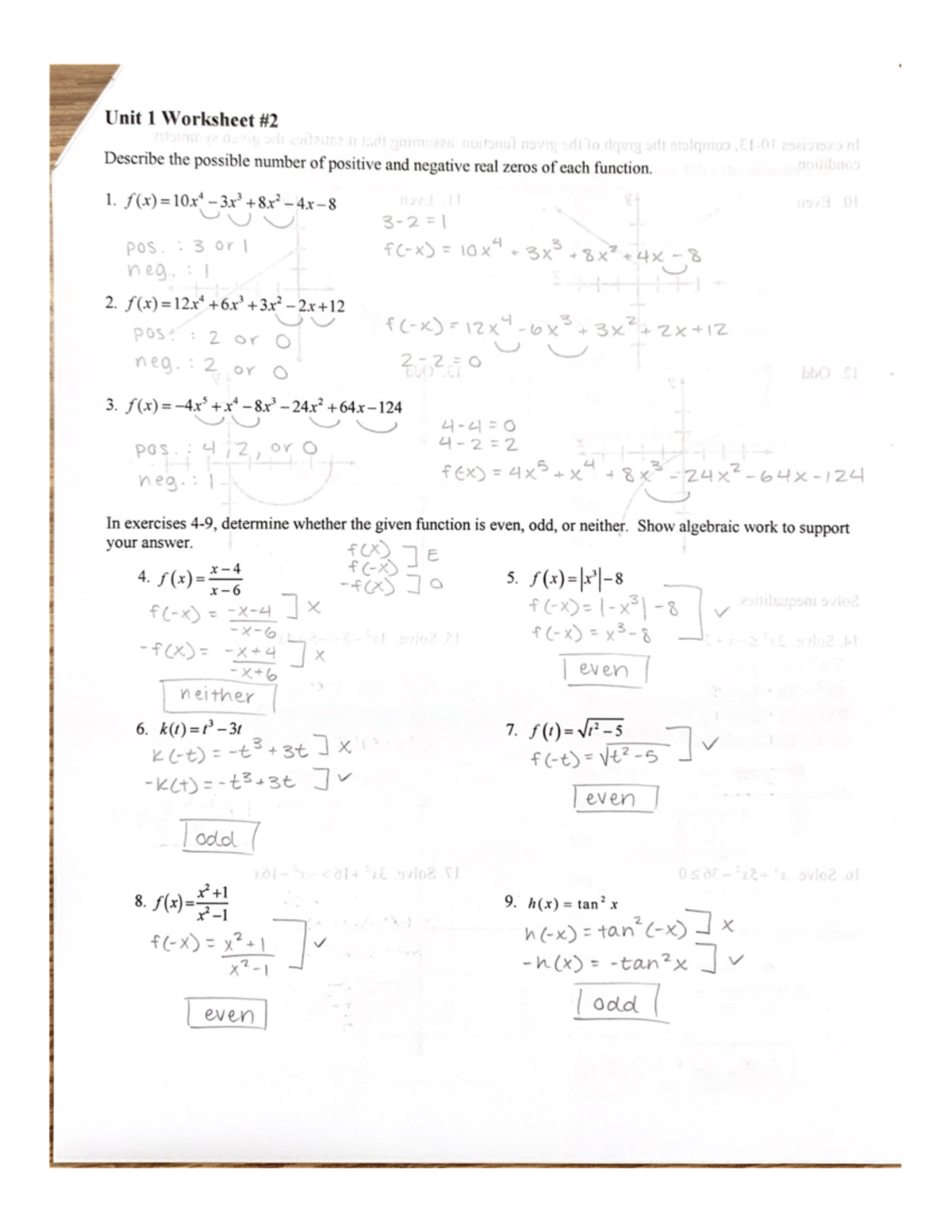 Unit 1 Worksheet #2 - MATH 153 - Studocu