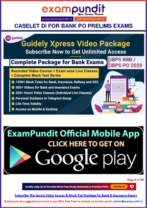 Caselet di questions specially for sbi po prelims - Page 1 of 37 ...