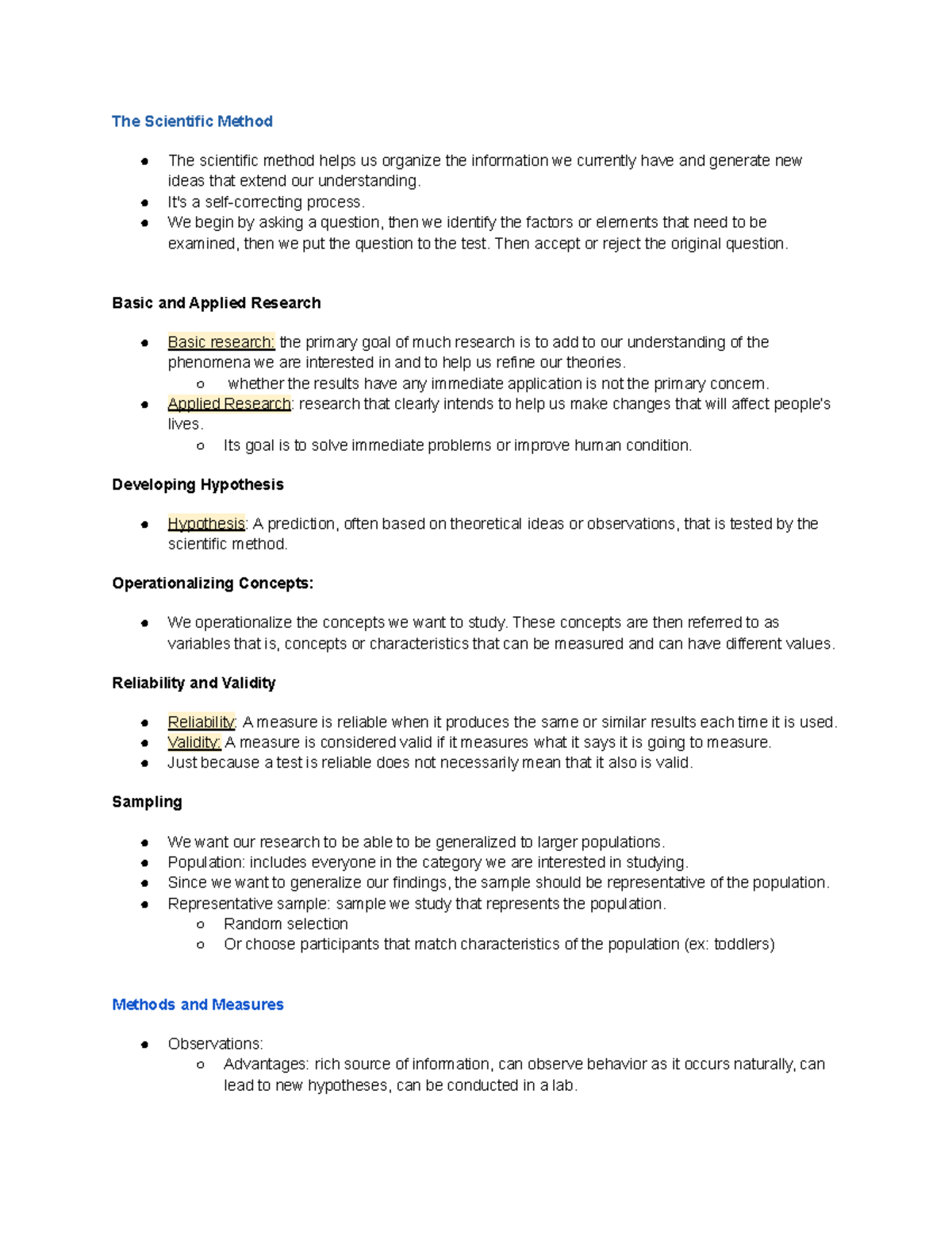 Chapter 3 developmental notes - The Scientific Method The scientific ...