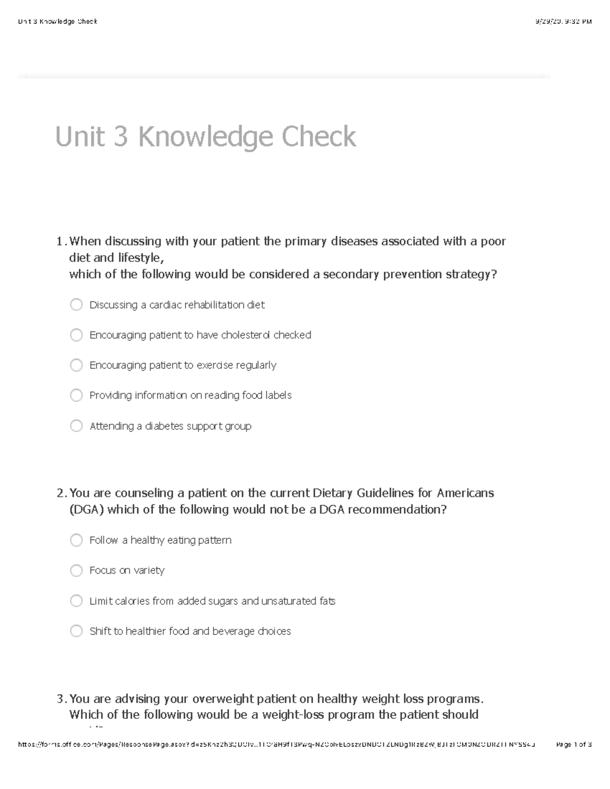 Unit 3 Knowledge Check - Unit 3 Knowledge Check 9/29/20, 9'32 PM - Studocu