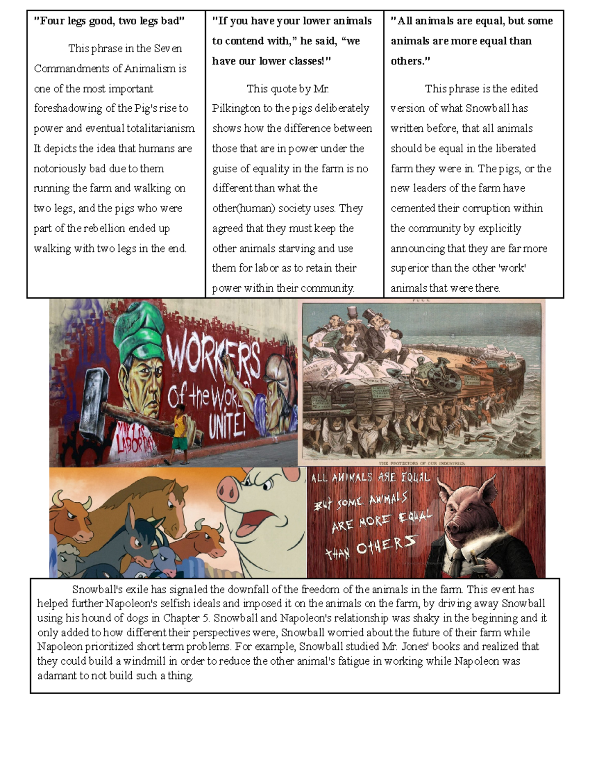 One Pager document- Educ reinforcement - Snowball's exile has signaled ...