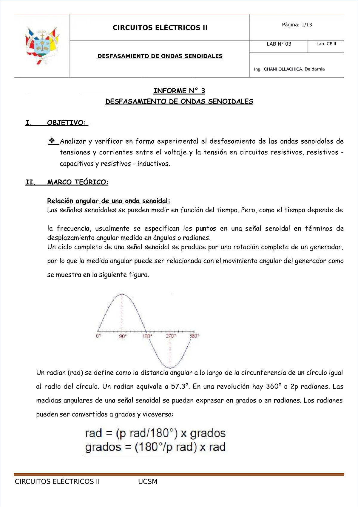 circuitos electricos 2 - DESFASAMIENTO DE ONDAS SENOIDALESDESFASAMIENTO ...