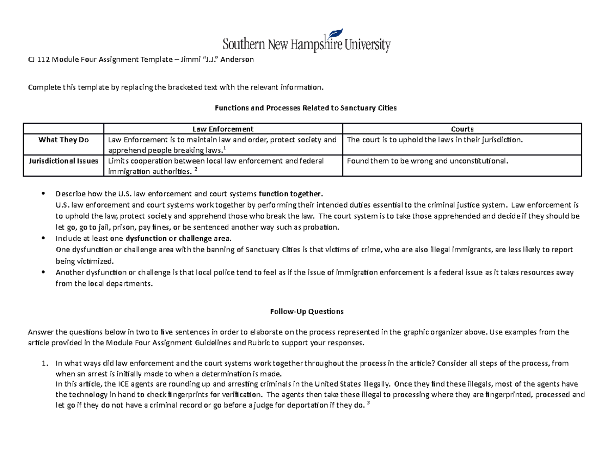 CJ 112 Module Four Assignment - J.J - CJ 112 Module Four Assignment ...