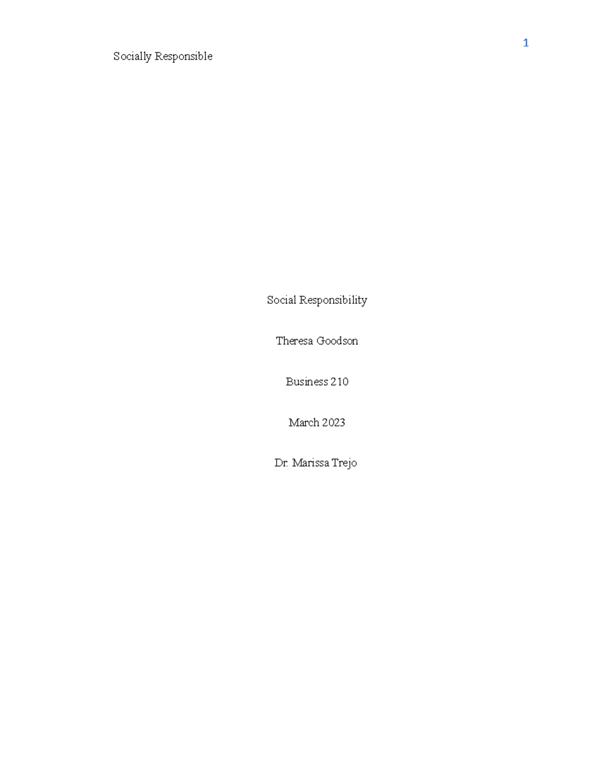 5-3 Assignment Socially Responsible Practice Recommendations - Social ...