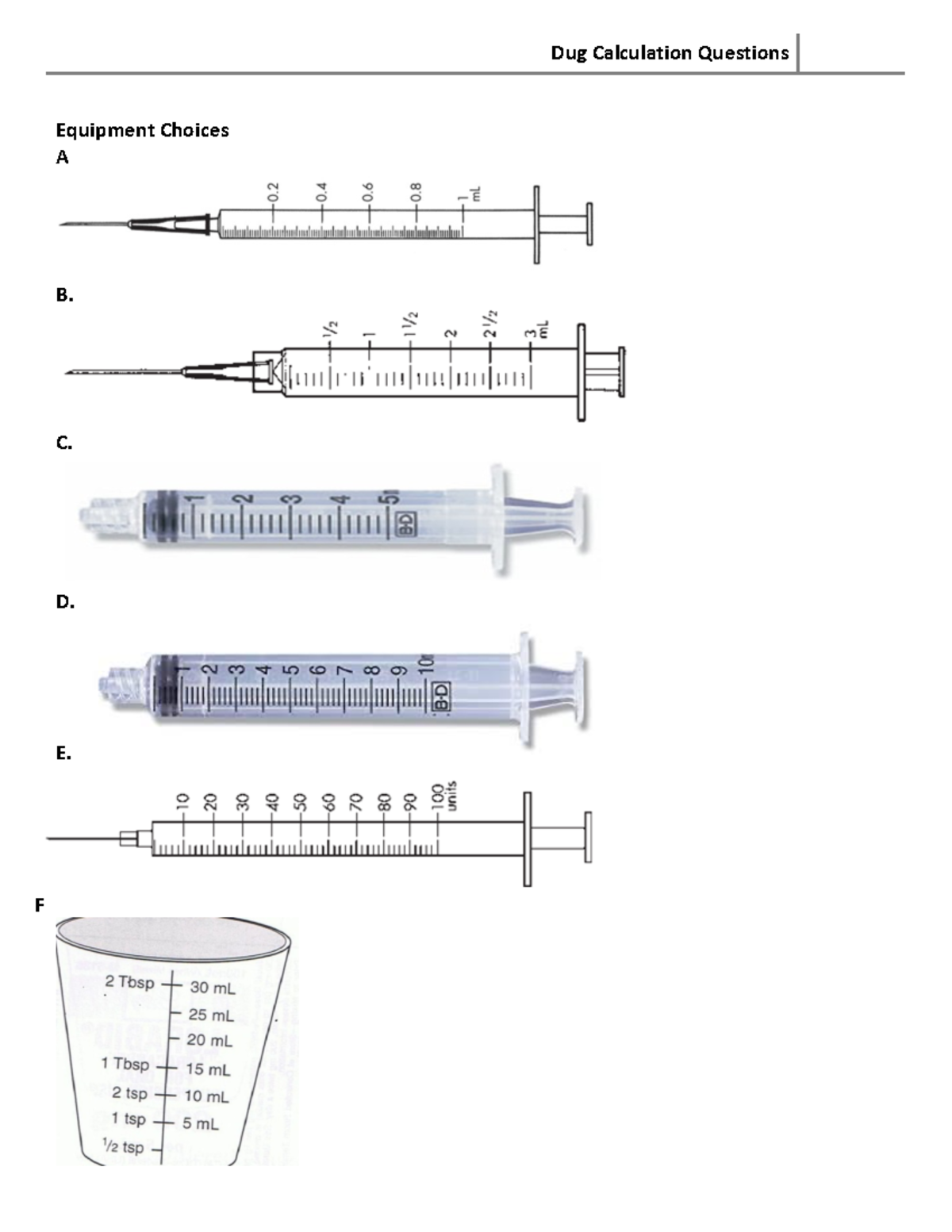Drug Calculation Questions For Students Studocu