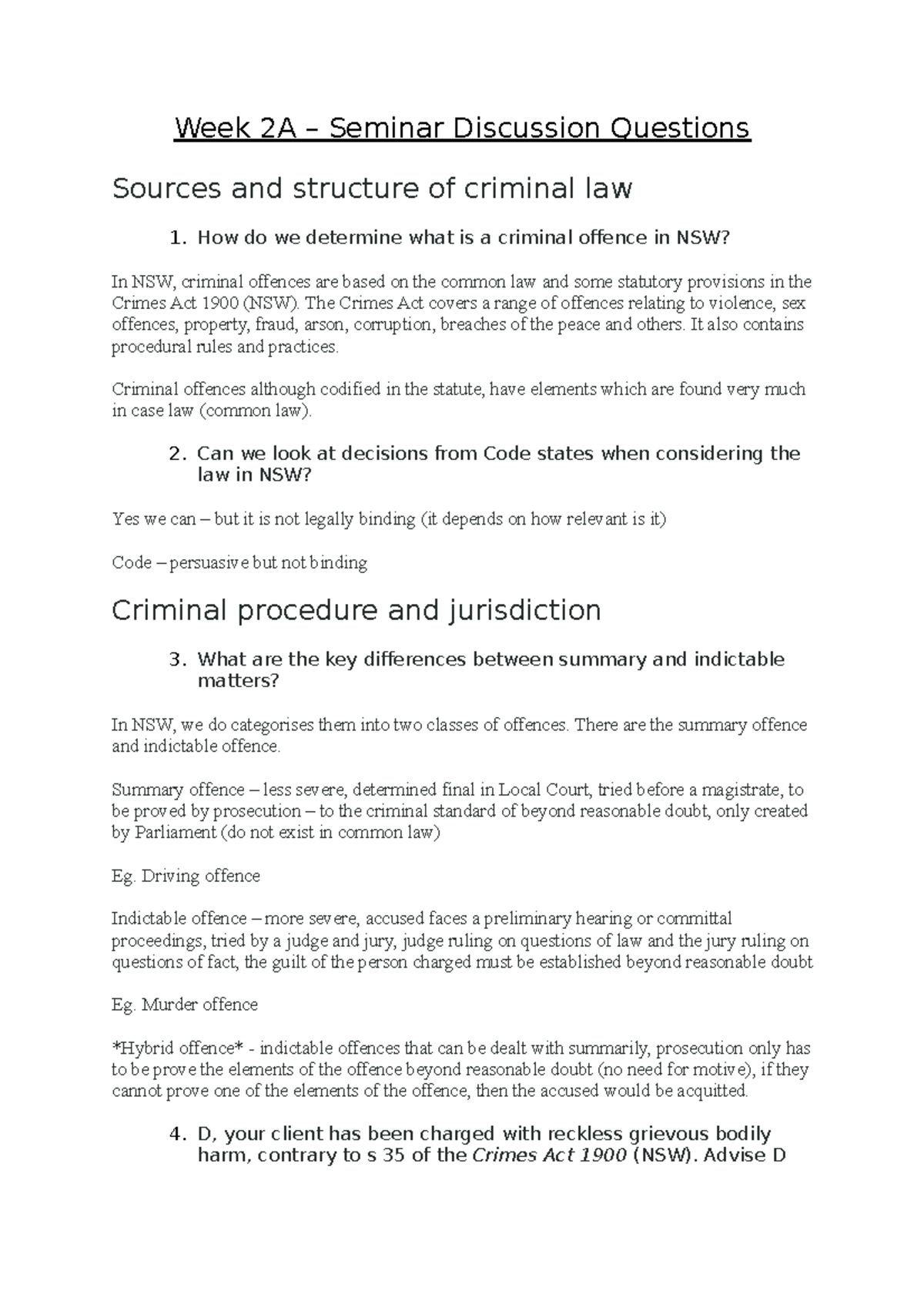 Week 2A Tutorial Notes - Week 2A – Seminar Discussion Questions Sources ...