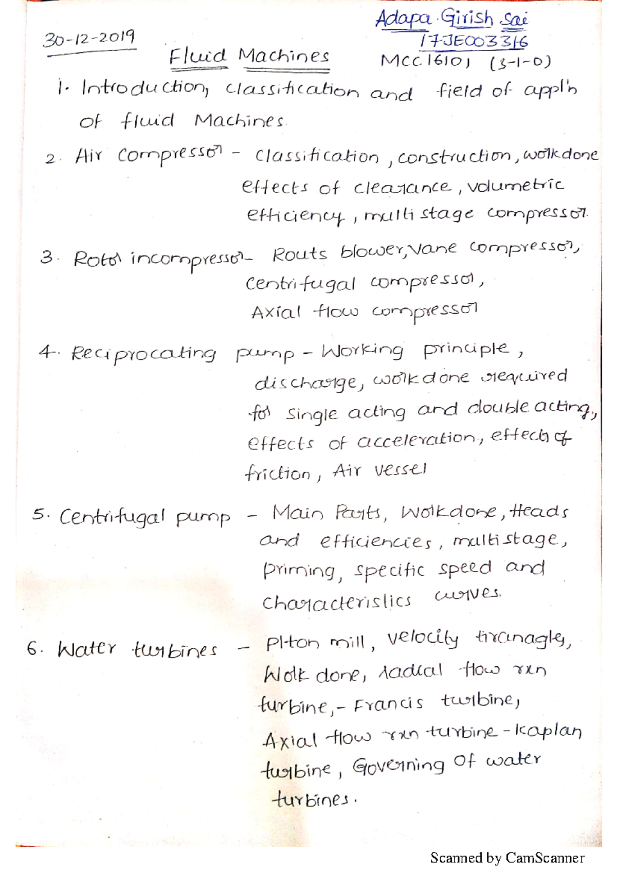 Fluid Machines - Lecture notes 1-3 - Fluid Mechanics - Studocu