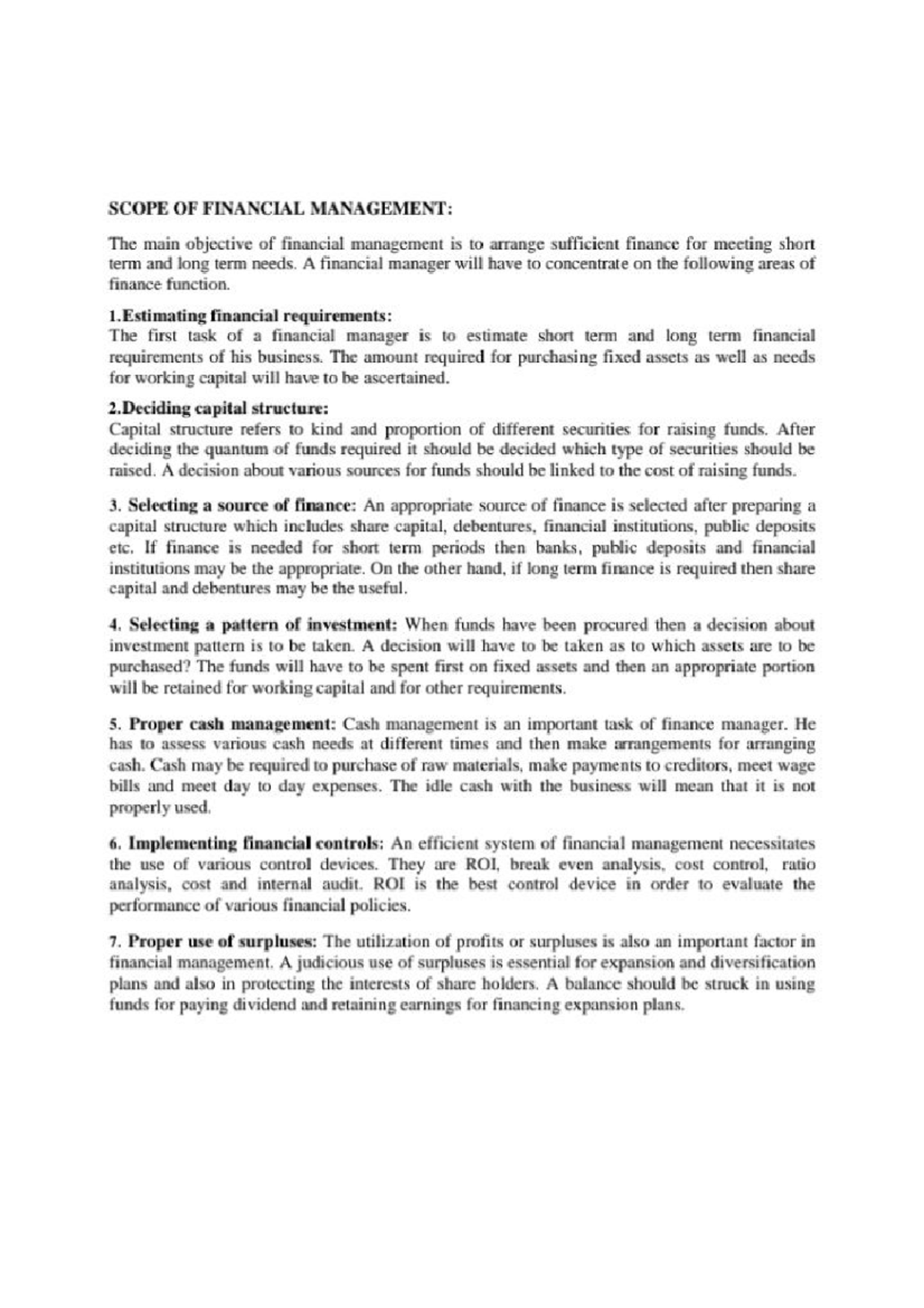 Finance management - Pratical notes - Masters in business ...