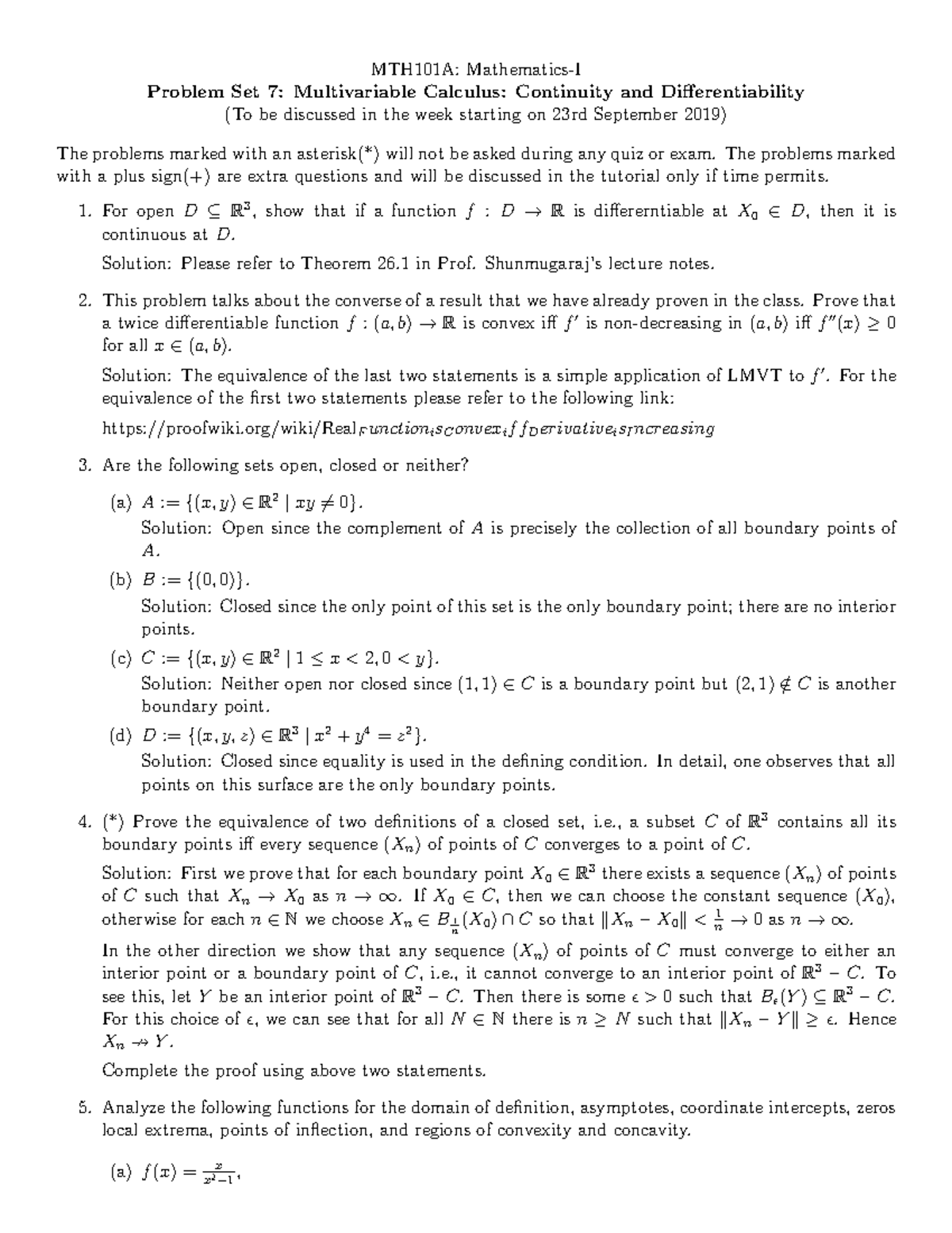 MTH101A PS7 - Practice tutorial shared by professor - MTH101A ...