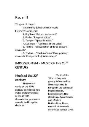 Mapeh Notes - ARTS 1 - GOOD LUCK~ - Elements and Principles Elements of ...