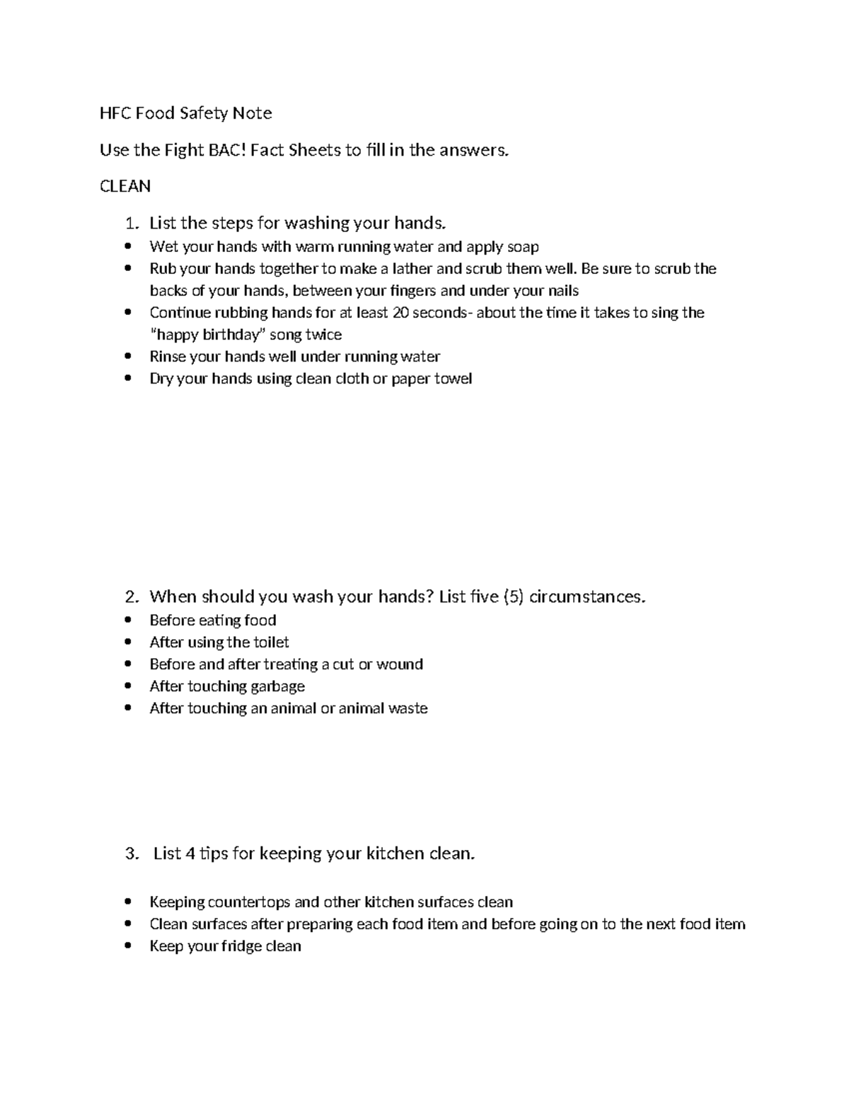 HFCfoodsafetynote - rough work - HFC Food Safety Note Use the Fight BAC ...