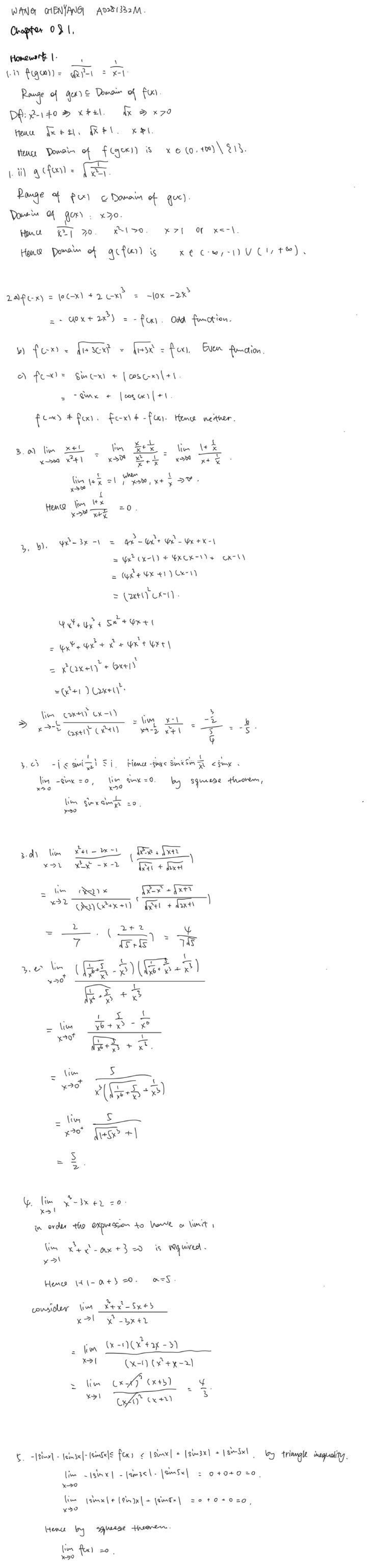 MA2002 homework 1 - MA1102R - Studocu