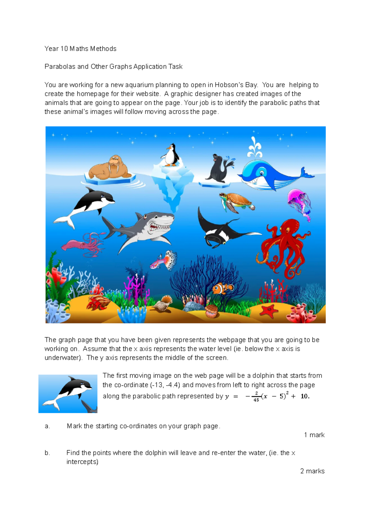 2022 Yr 10 Maths Methods Application Task - Year 10 Maths Methods ...