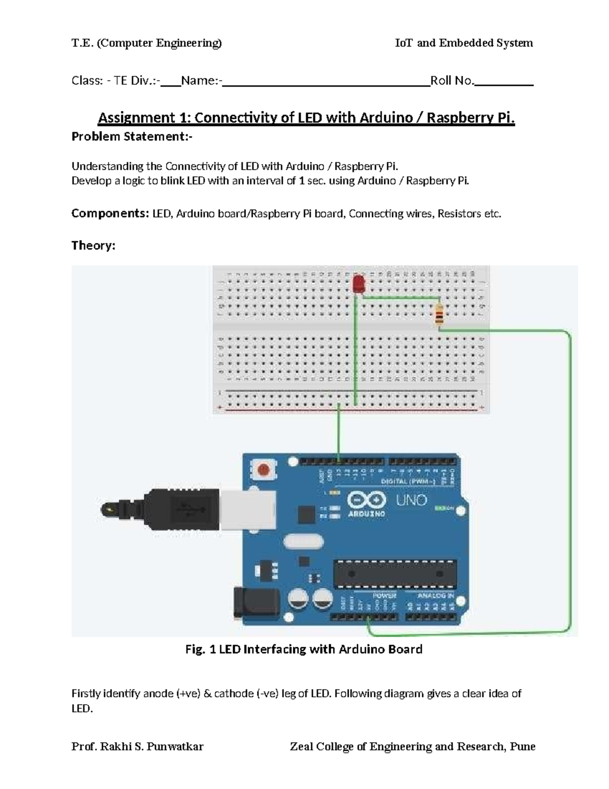 Io T Lab Assignment No - Iot - Class: - TE Div.:- Name:- Roll No ...