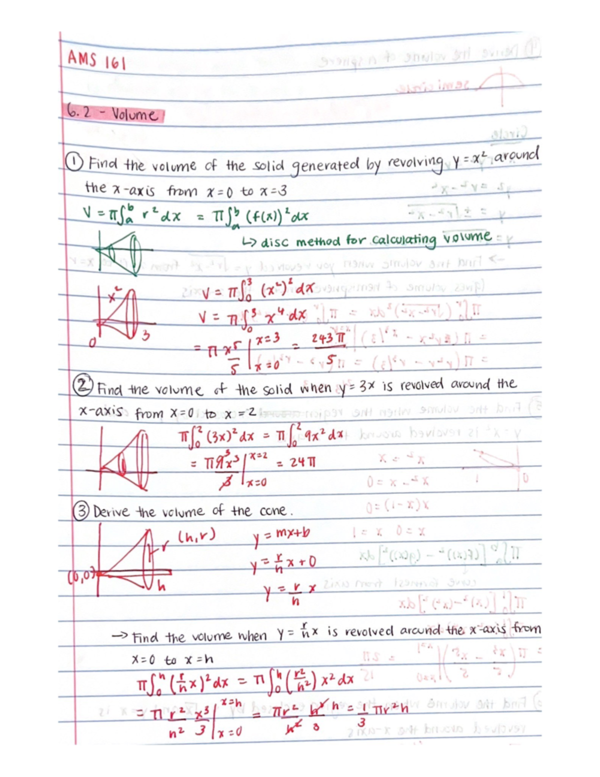 AMS 161 - Volume - Professor Bill Bernhard (aka Bbern) - AMS161 - Studocu