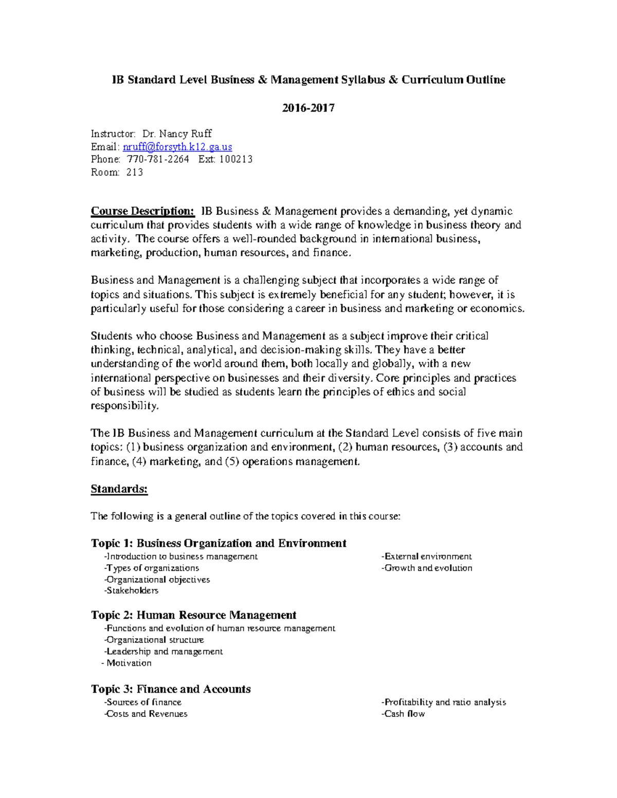 Syllabus 2016 RUFF IB Business - IB Standard Level Business ...