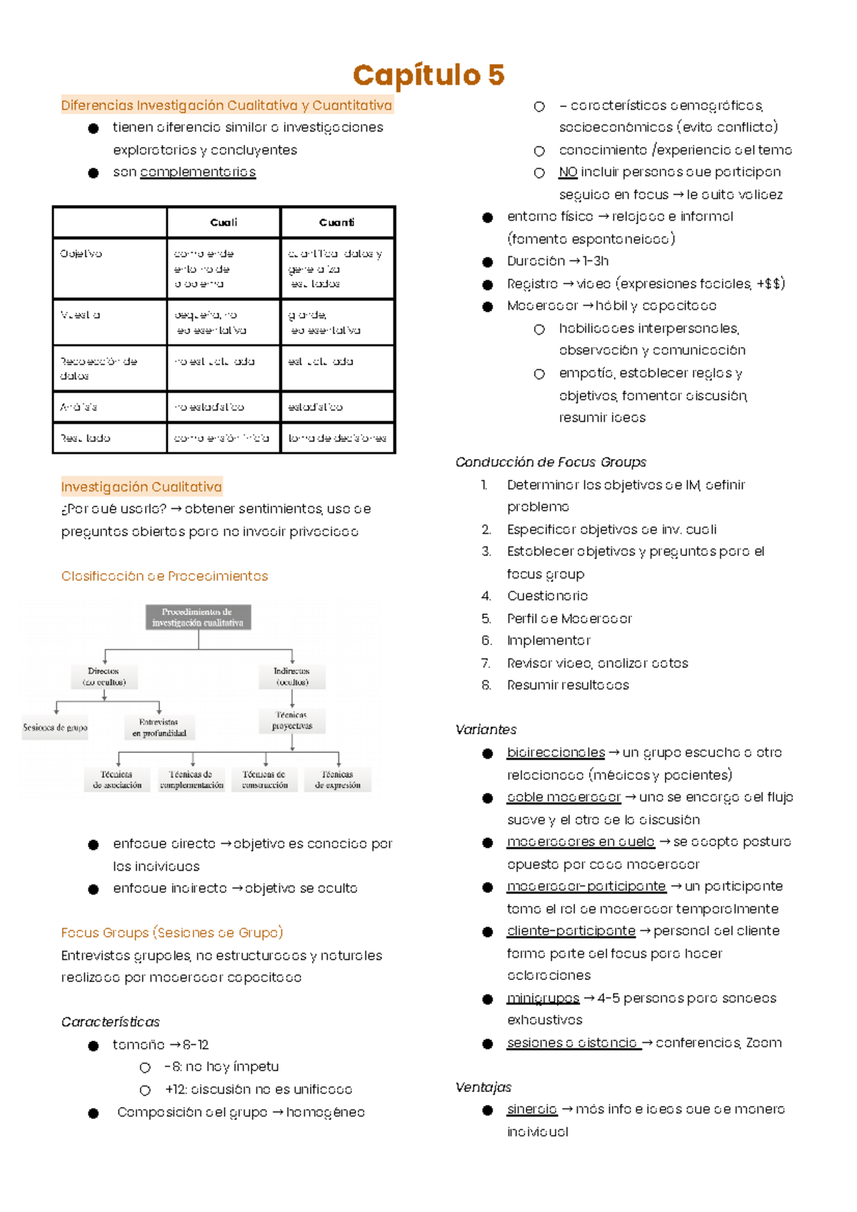 Resumen Capítulo 5 Libro - Capítulo 5 Diferencias Investigación Cualitativa y Cuantitativa ...