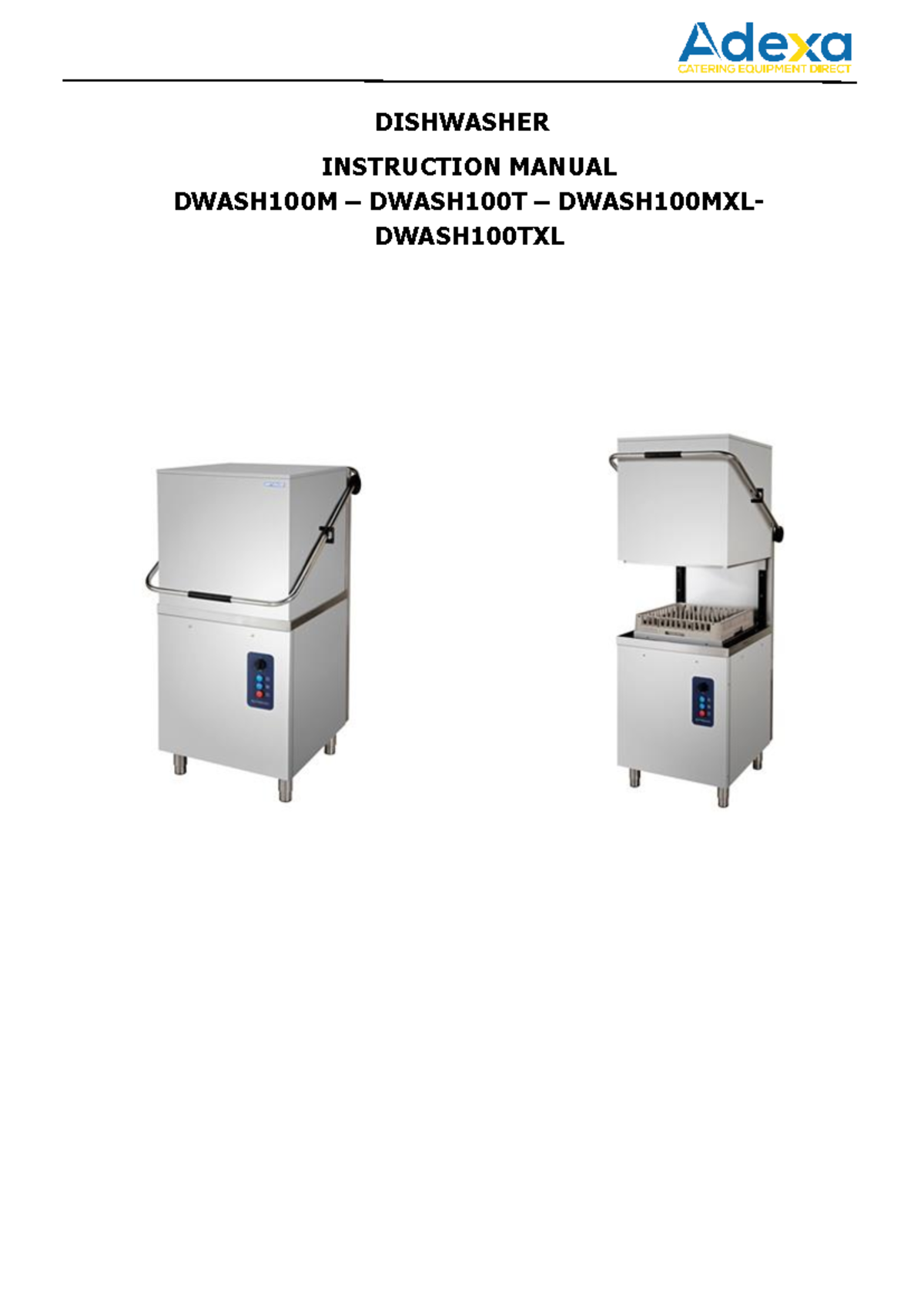 Dwash 100 - teste sabedoria - DISHWASHER INSTRUCTION MANUAL DWASH100M ...