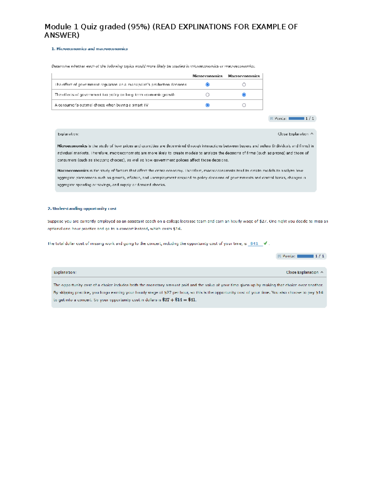 Module 1 Quiz graded - ECO201 - Studocu