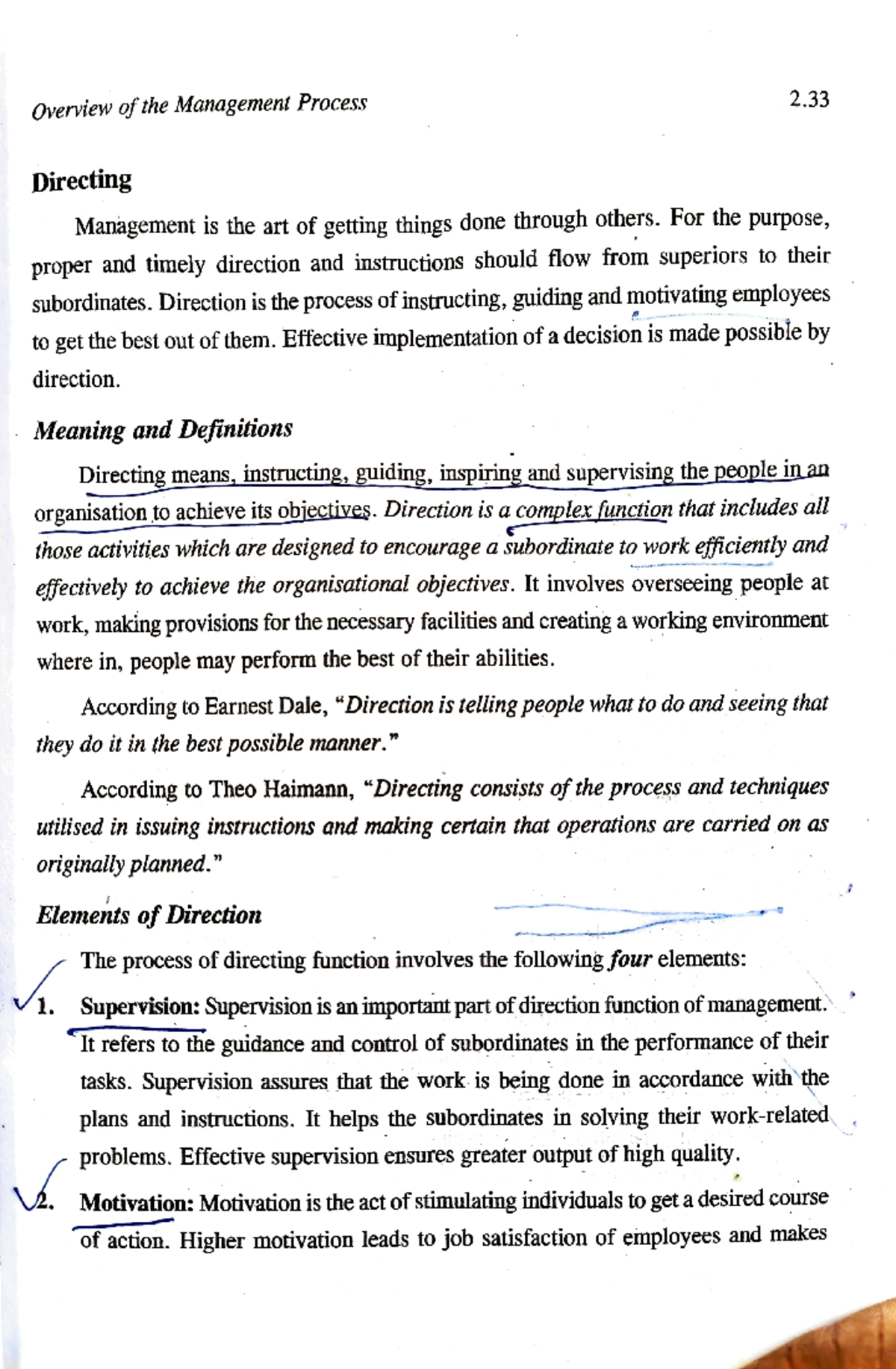 Directing Function - 2. Overview of the Management Process Directing ...