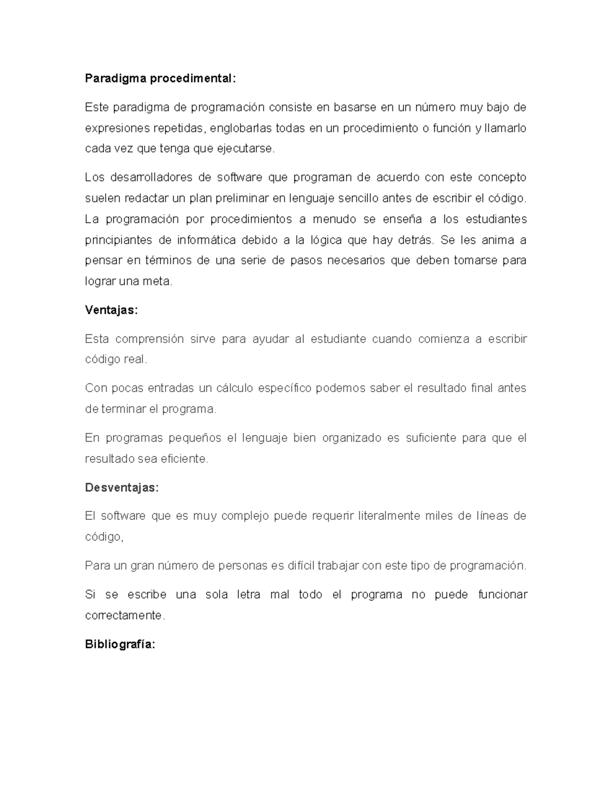 Paradigma procedimental conceptos - Paradigma procedimental: Este ...