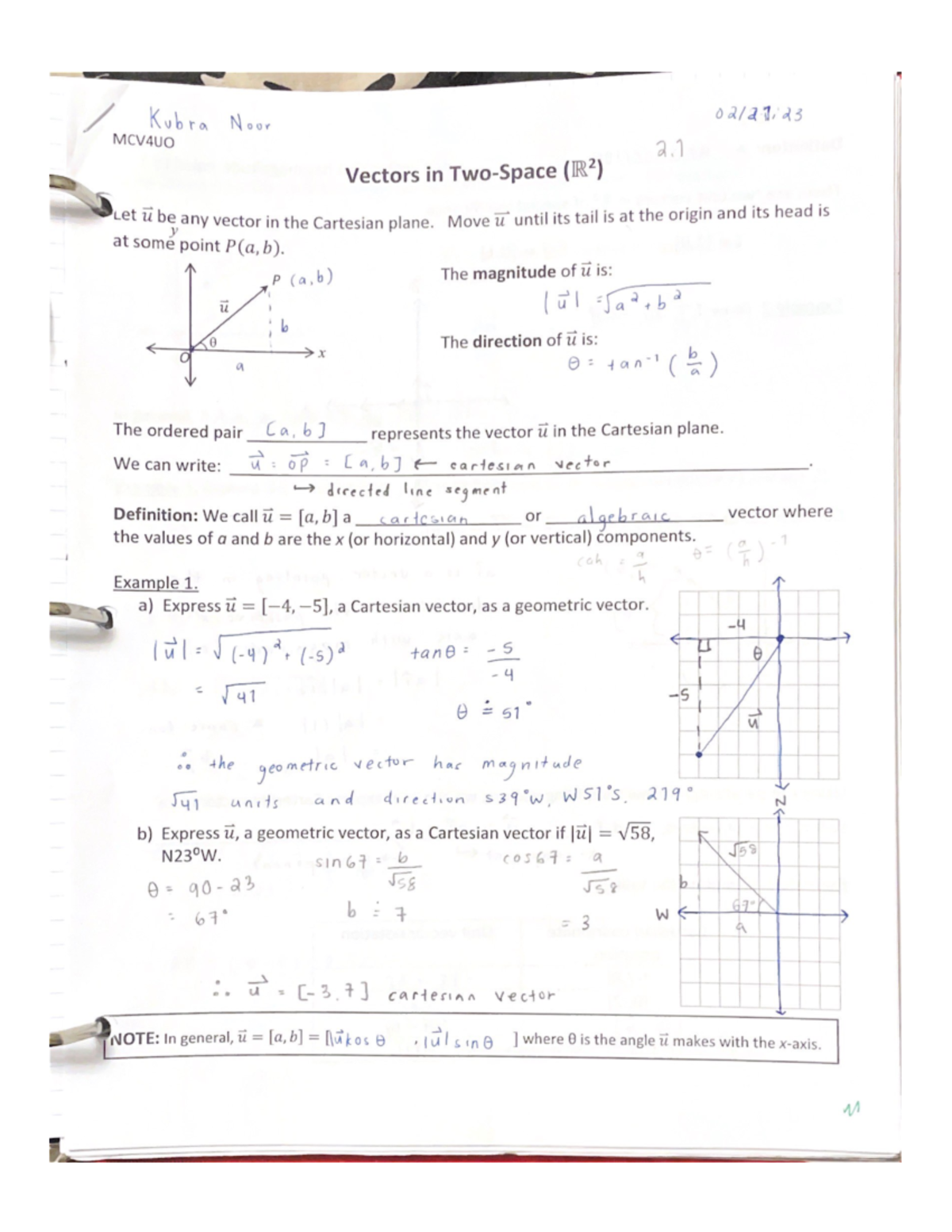 Algebraic Vectors - Studocu