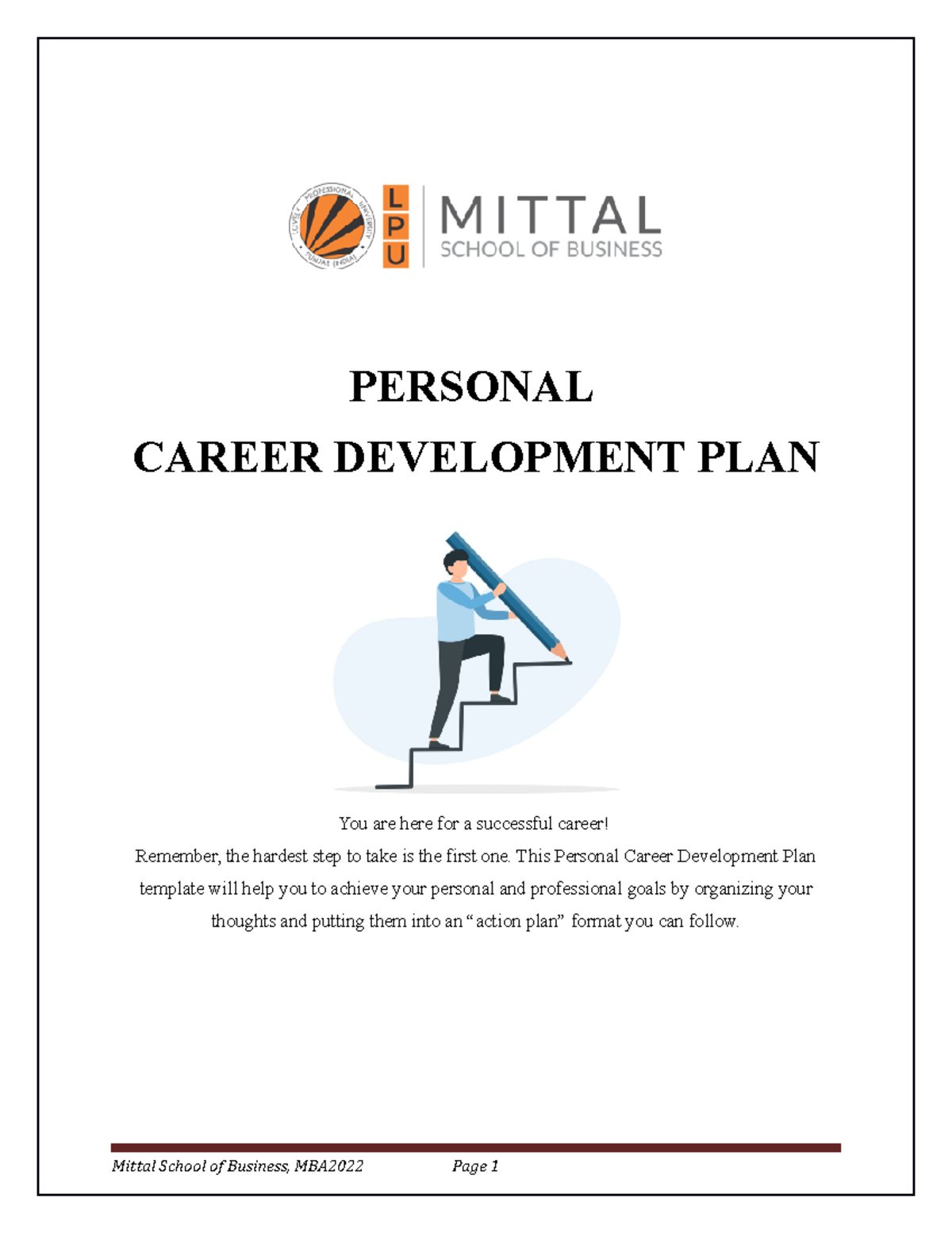Career Development PLAN - PERSONAL CAREER DEVELOPMENT PLAN You are here ...