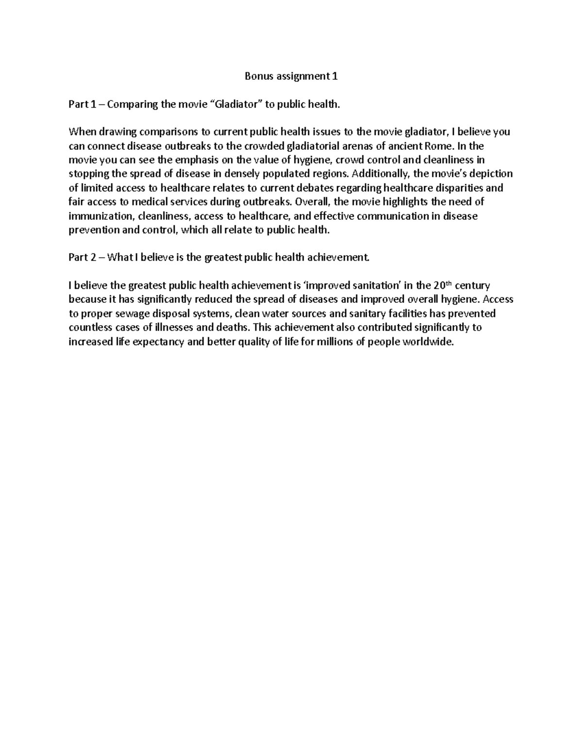 Bonus Assignment 1 - Bonus assignment 1 Part 1 – Comparing the movie ...