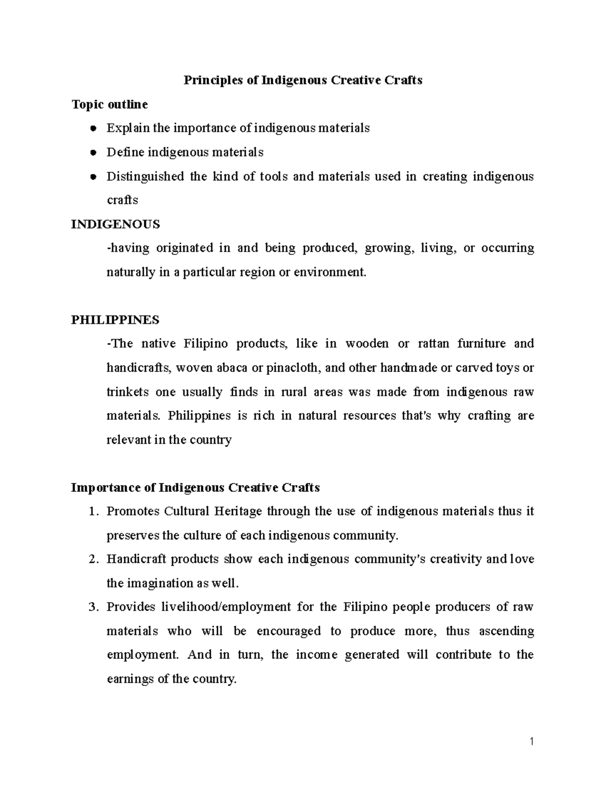 GE-ELEC 3 (Report 1, 2 and 3) - Principles of Indigenous Creative ...