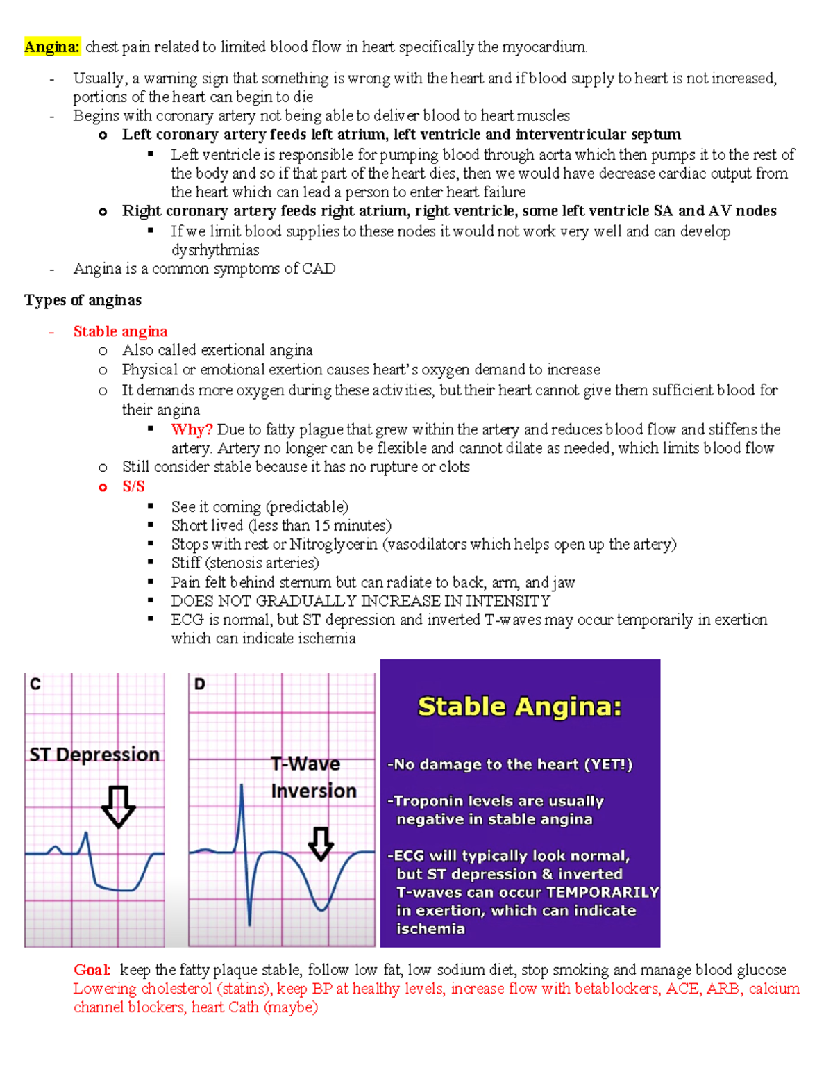 Angina - Usually, a warning sign that something is wrong with the heart ...