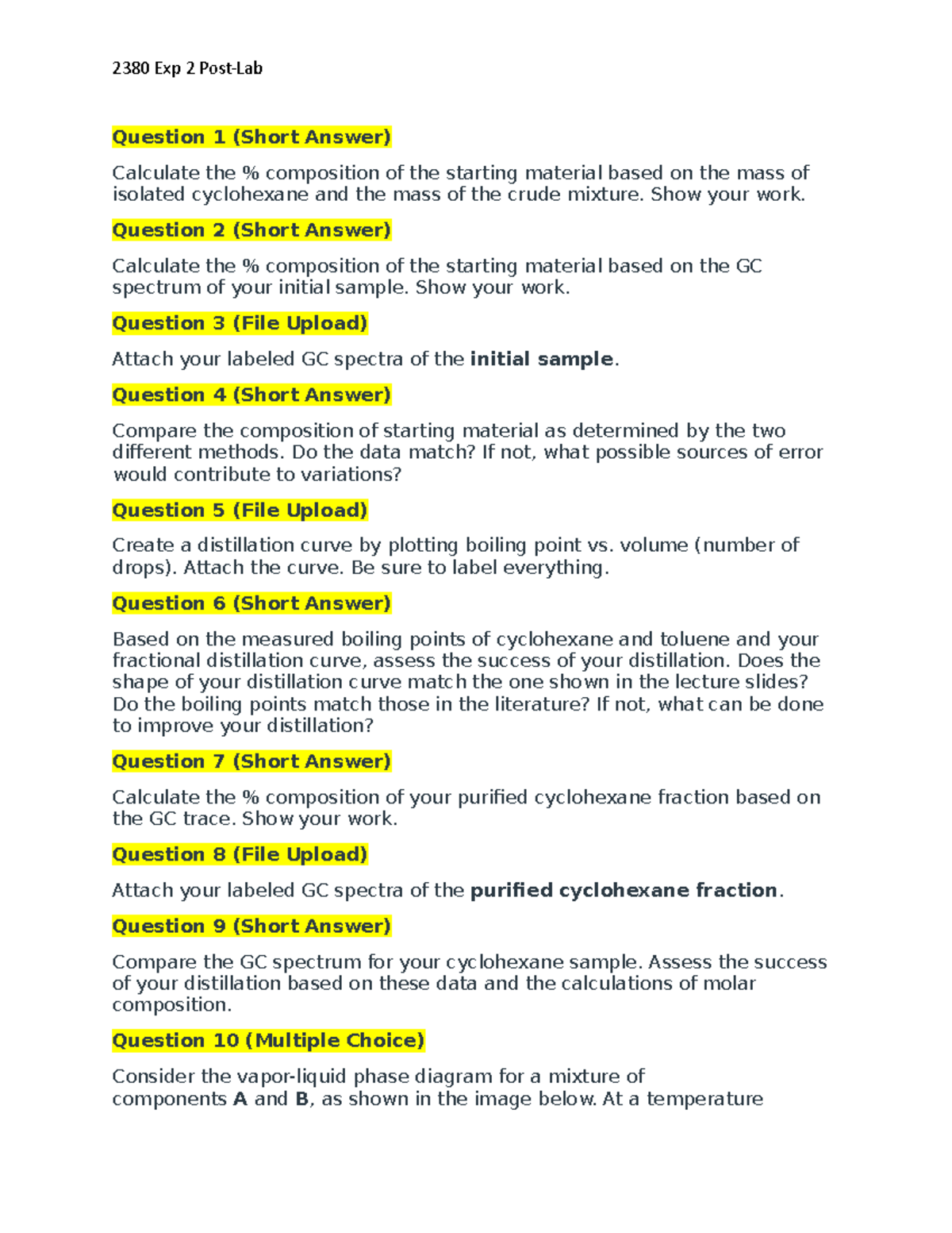 Exp 4 post lab - exp 4 post lab - 2380 Exp 2 Post-Lab Question 1 (Short ...