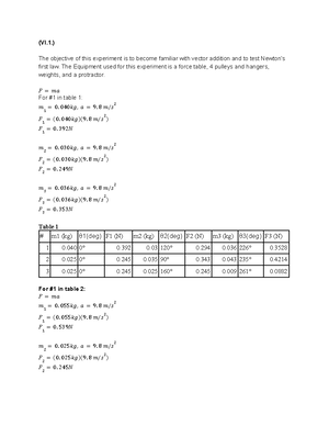 Phy151 M2 Free Fall - Physics 151 lab report - Free Fall Nylon Ball Steel Ball VI- 25 12 0 0. d ...