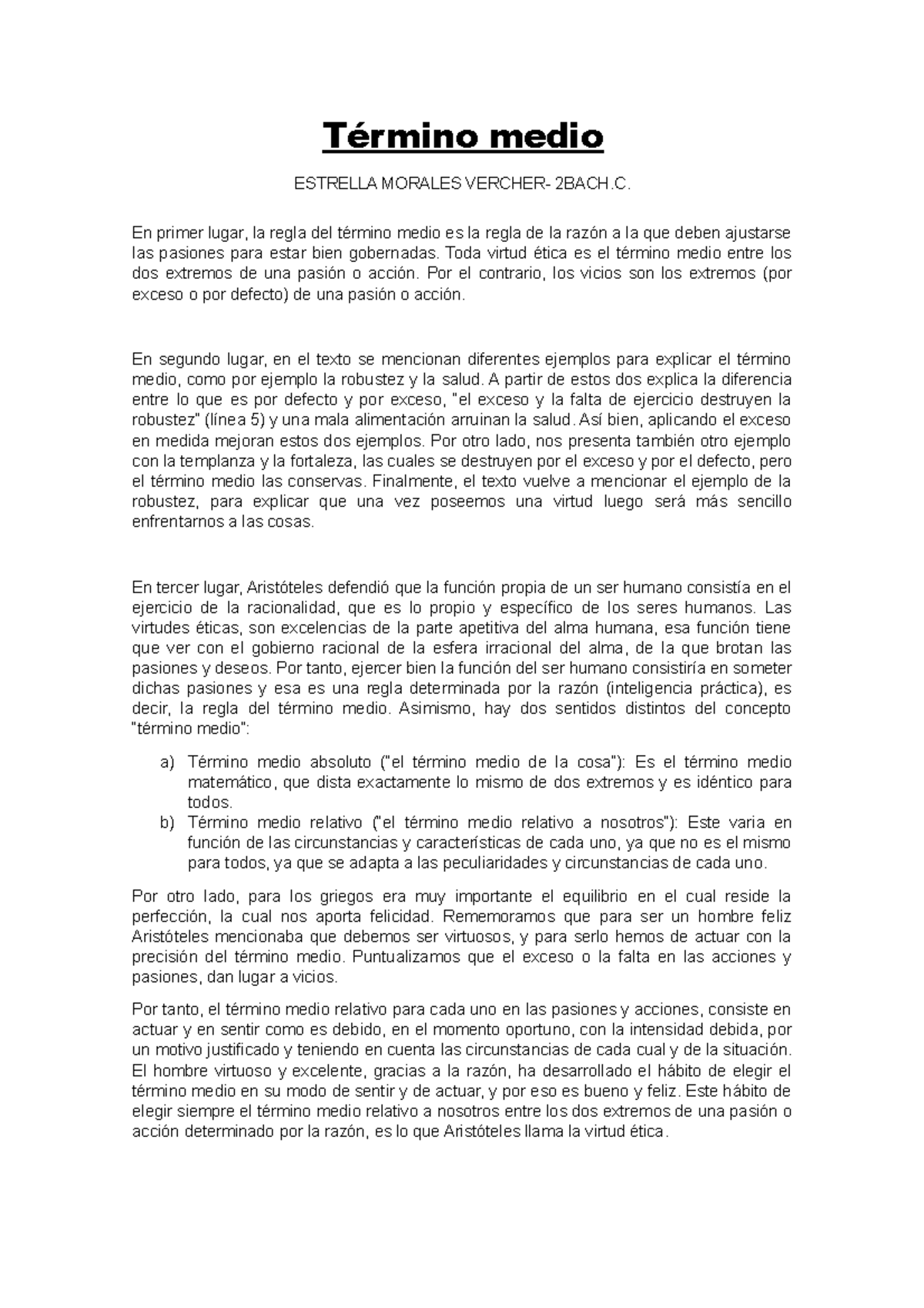 Término medio Aristóteles - Término medio ESTRELLA MORALES VERCHER ...