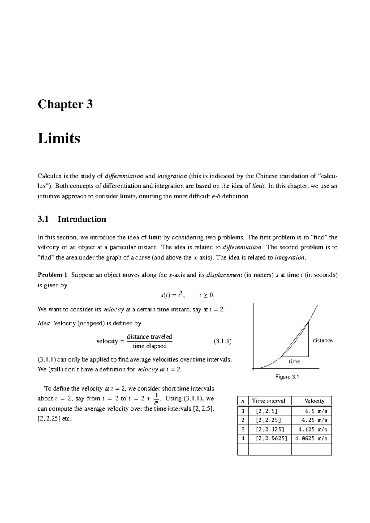 MATH 30 Chapter 3 - Lecture notes 3 - Chapter 3 Limits Calculus is the ...