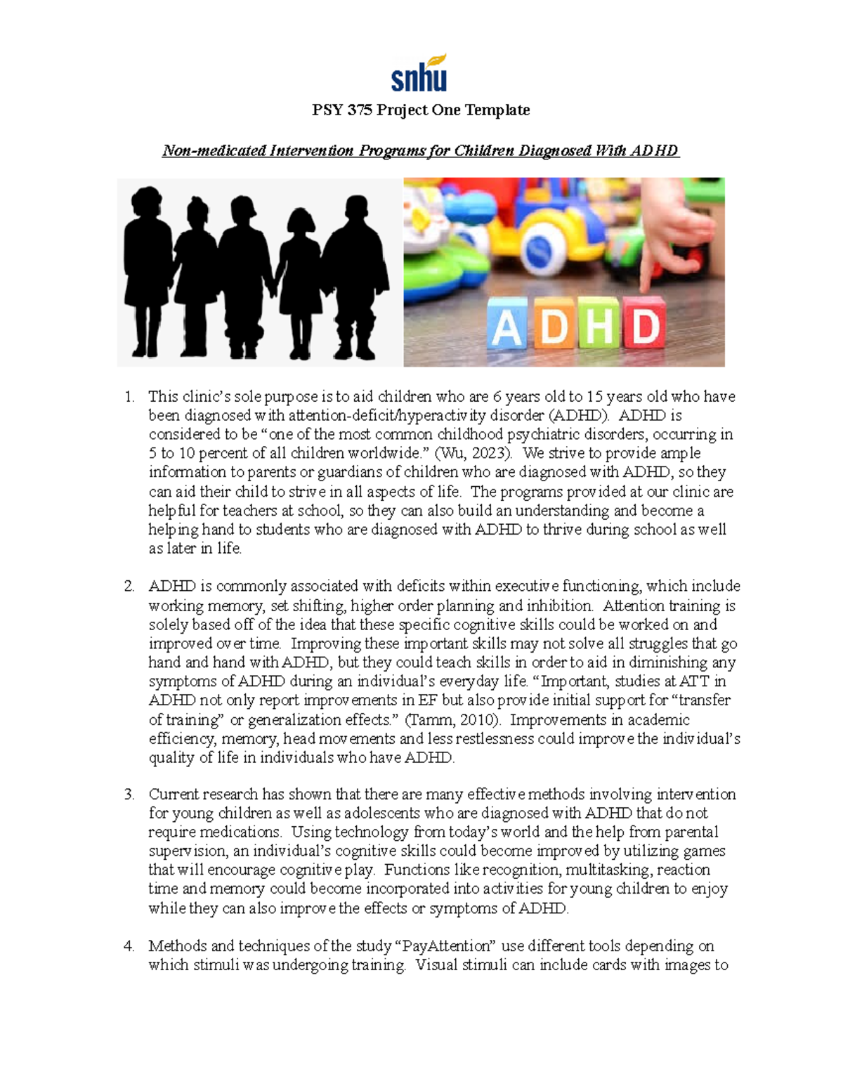 PSY 375 Project One Template - PSY 375 Project One Template Non ...