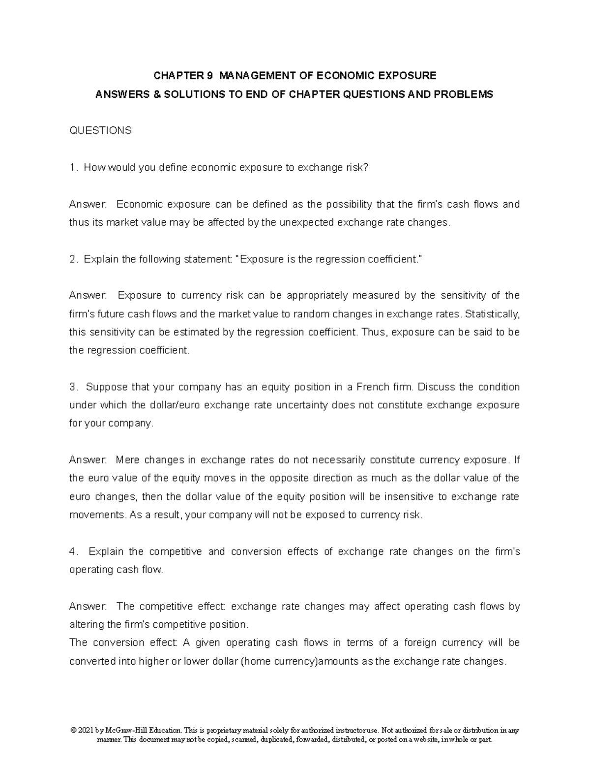 Eun International Financial Management 9e SM CH09 - CHAPTER 9 ...