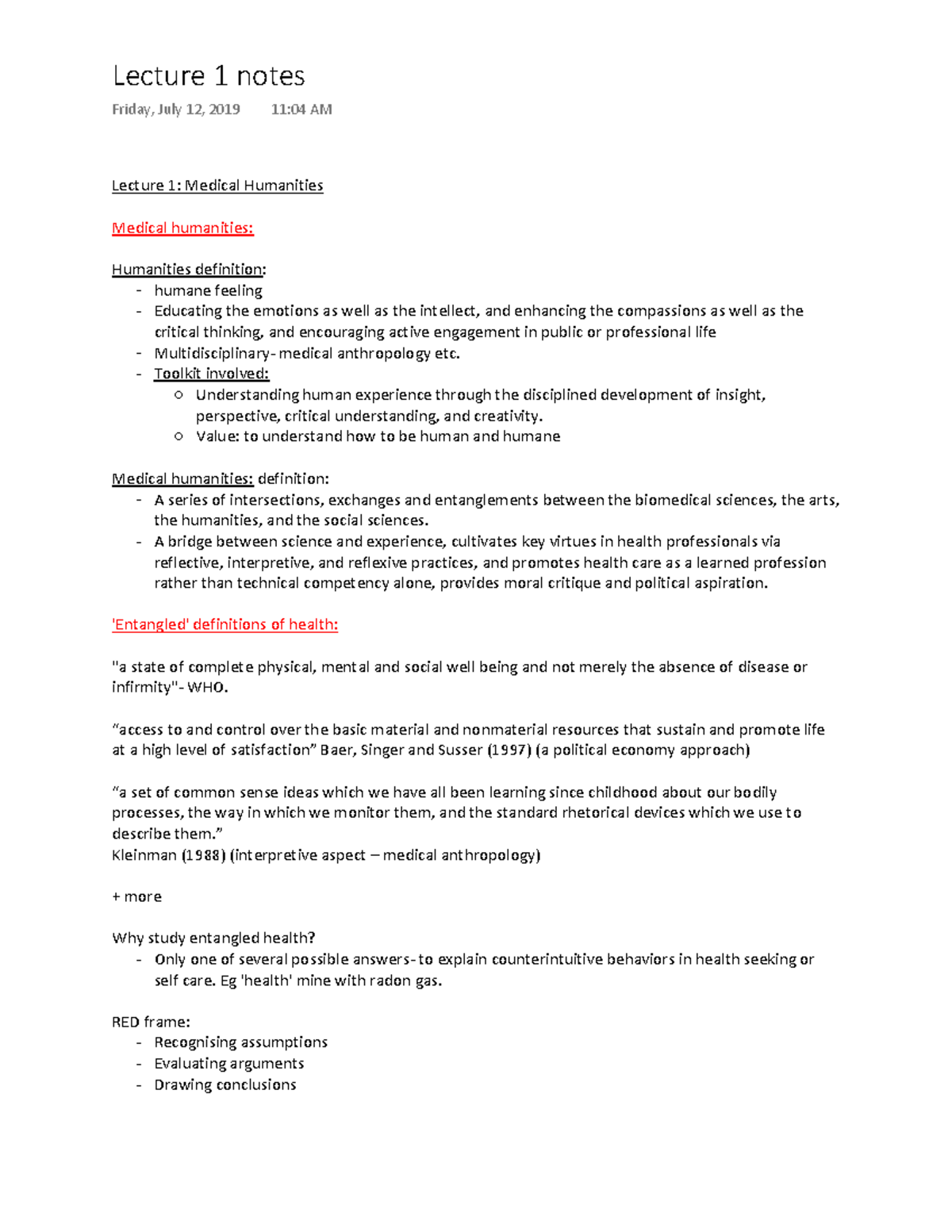 Lecture 1 Medical Humanities - Warning: TT: undefined function: 32 >ĞĐƚƵƌĞ ϭ͗ DĞĚŝĐĂů ,ƵŵĂŶŝƚŝĞƐ ...