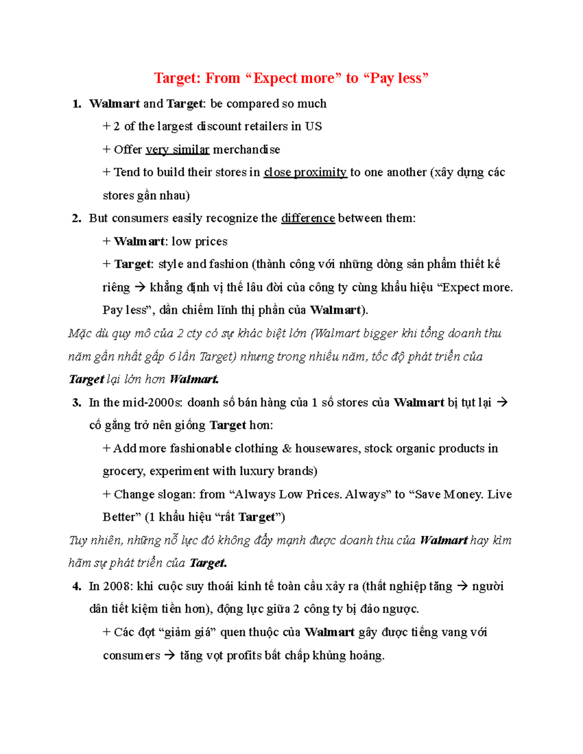 Target - abc - Target: From “Expect more” to “Pay less” 1. Walmart and ...