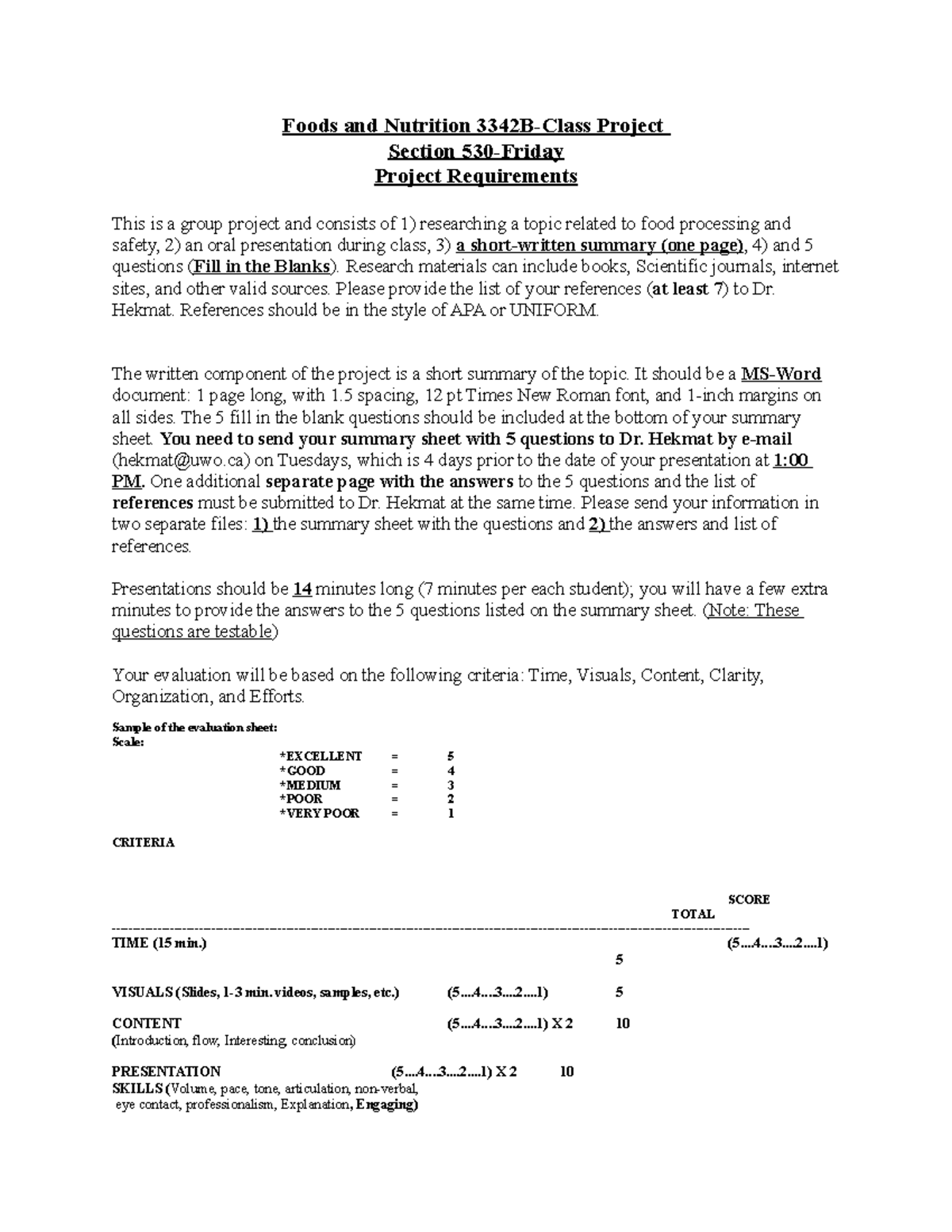 Assigned-FN3342B-530- Class Project-Friday-Winter 2021 - Foods and ...