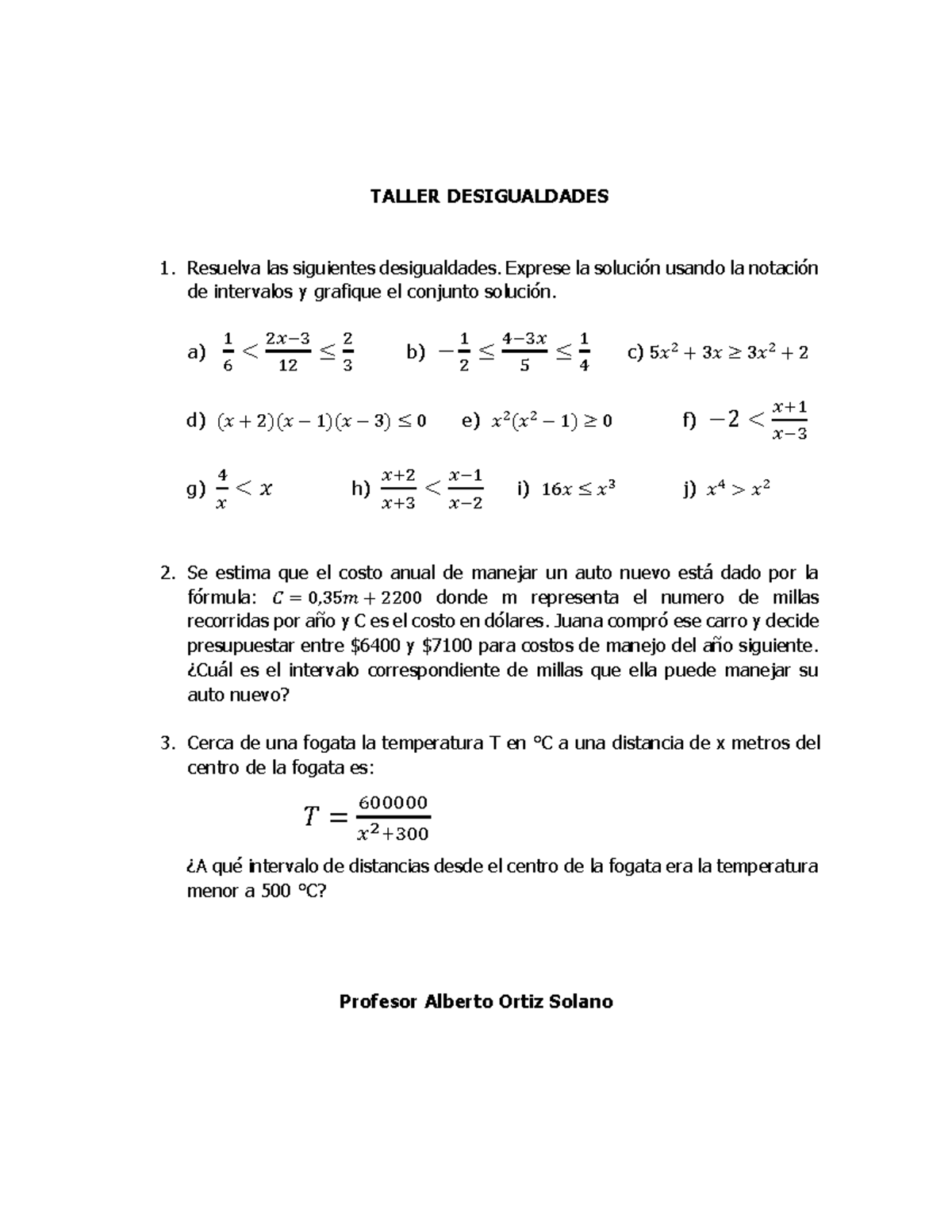 Hojas De Trabajo Para Identificar Soluciones A Ecuaciones Y Desigualdades