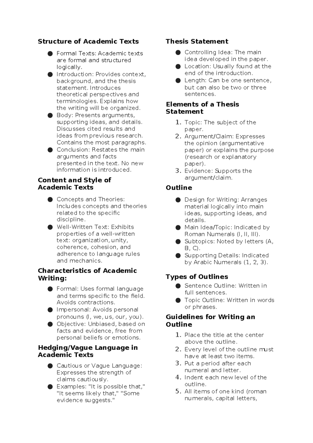 Structure of Academic Texts - Introduction: Provides context ...