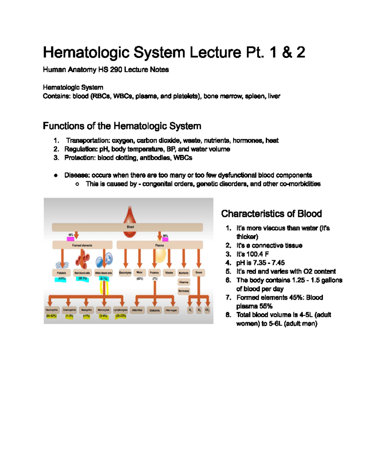 Hematologic System - BIOL 223 - Wichita State - Studocu